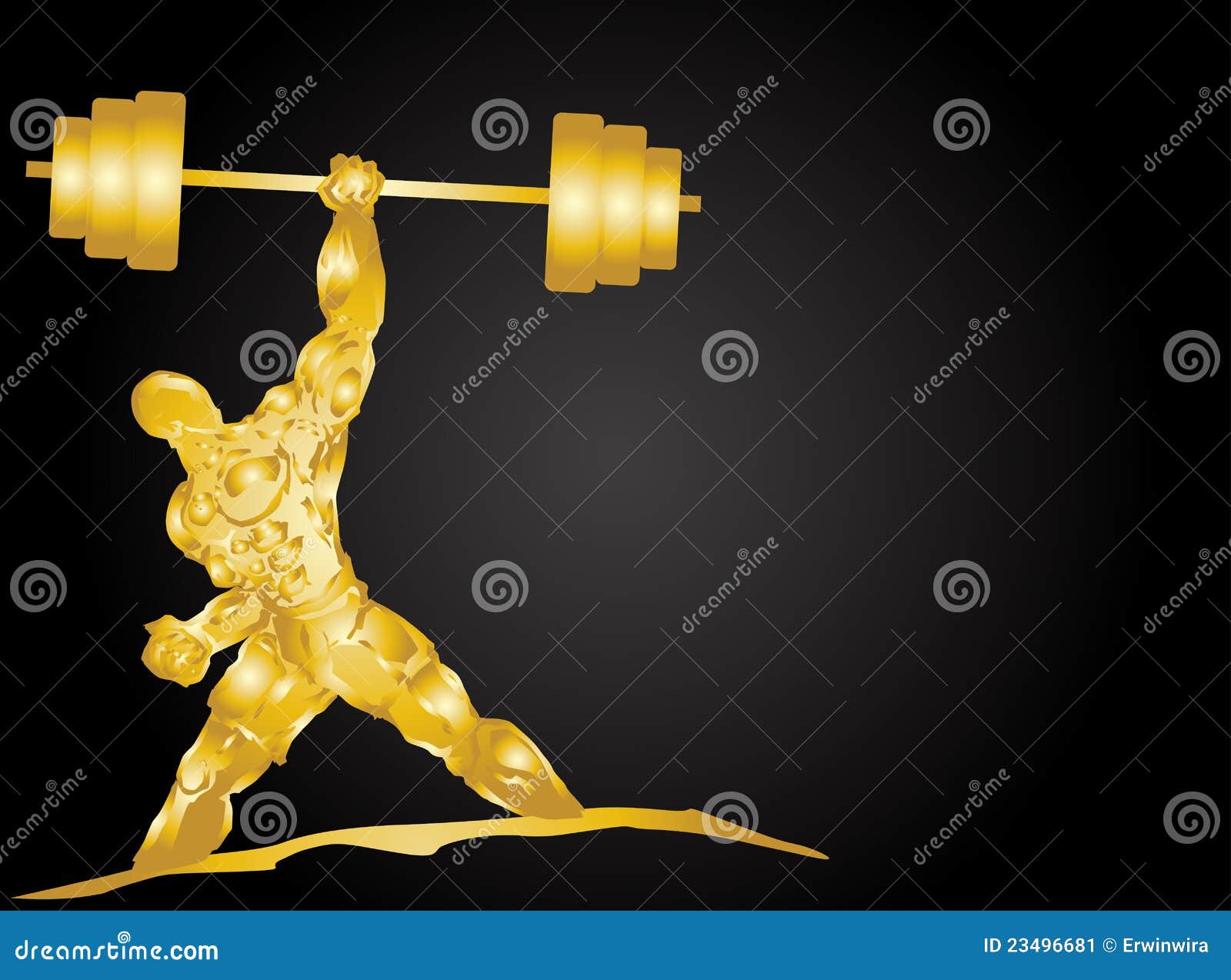 Golden muscle stock illustration. Illustration of club - 23496681