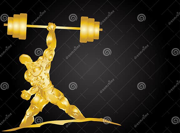 Golden muscle stock illustration. Illustration of club - 23496681