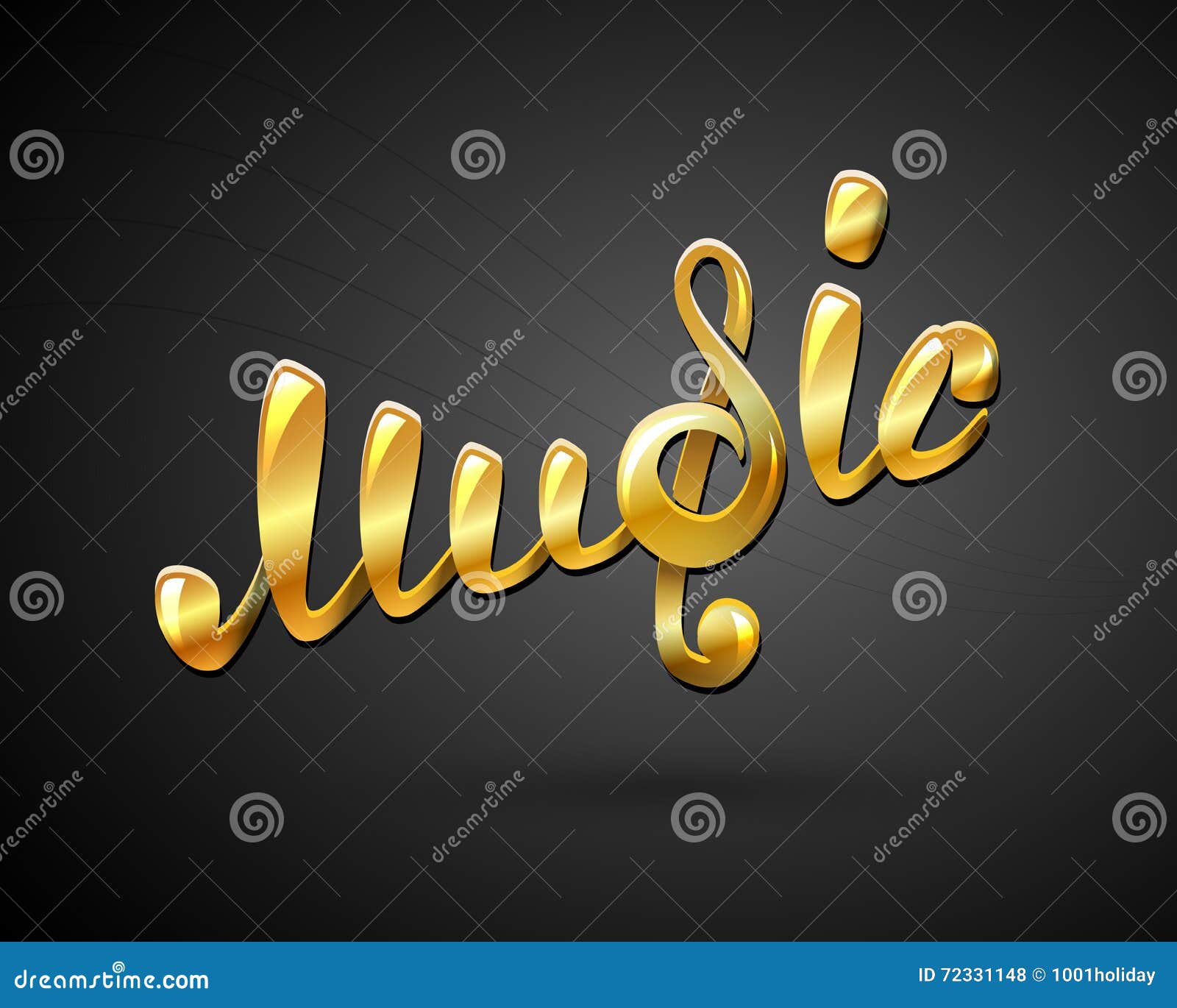 Golden music logo on black stock vector. Illustration of gold - 72331148
