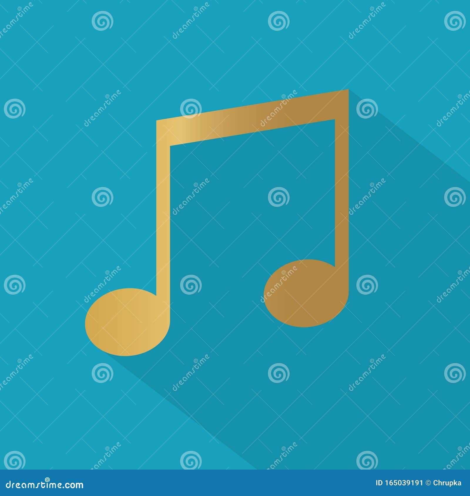 Golden music note icon stock vector. Illustration of note - 165039191