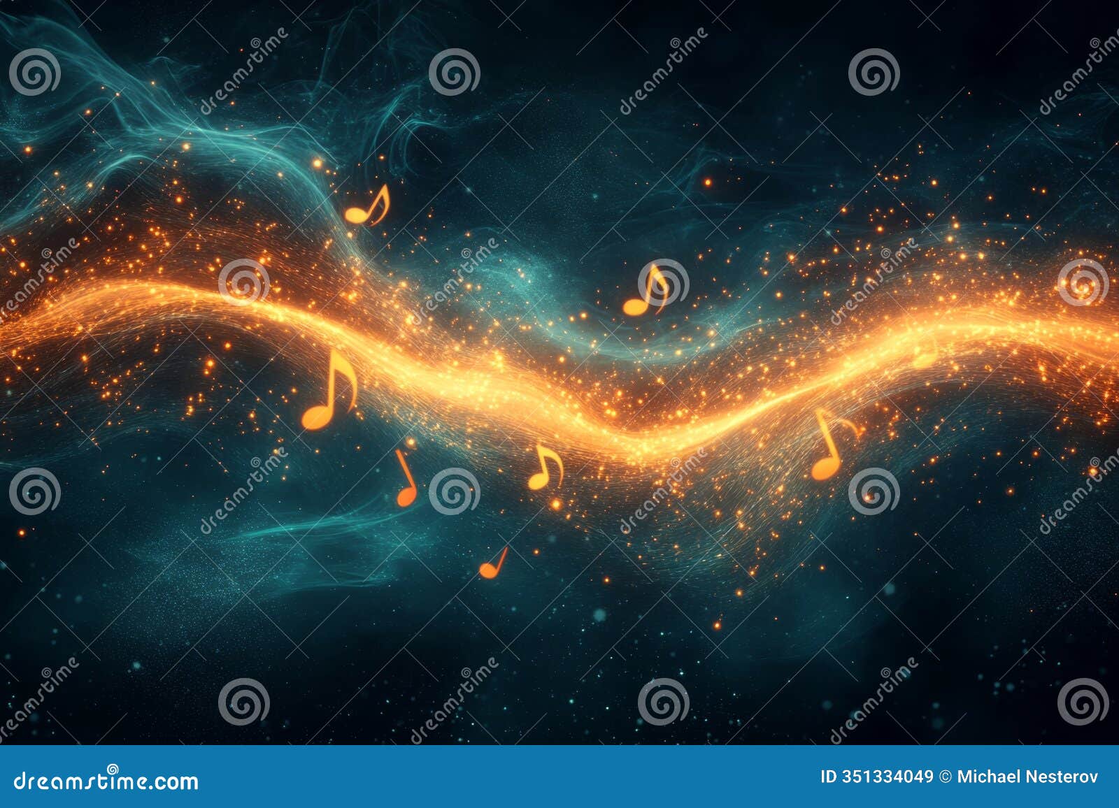 Golden Music Notes On A Sparkling Background Stock Image ...
