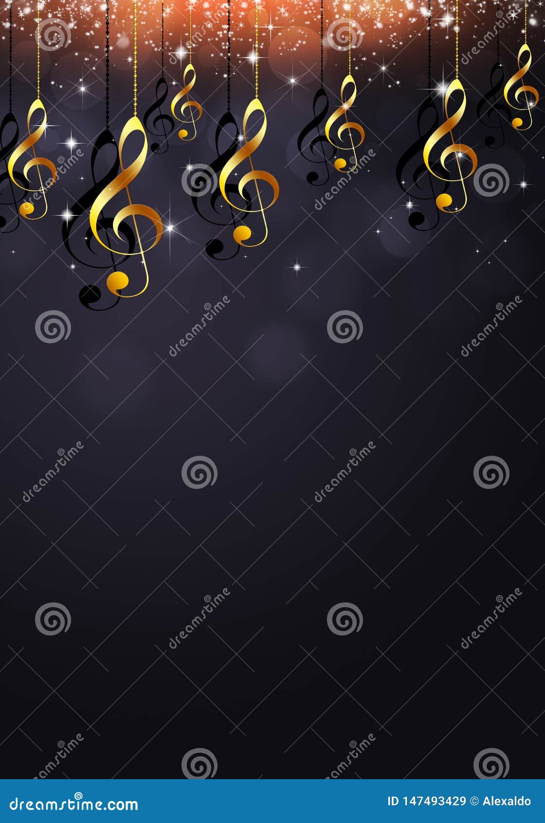 Golden Music Notes Flyer stock image. Image of note - 147493429