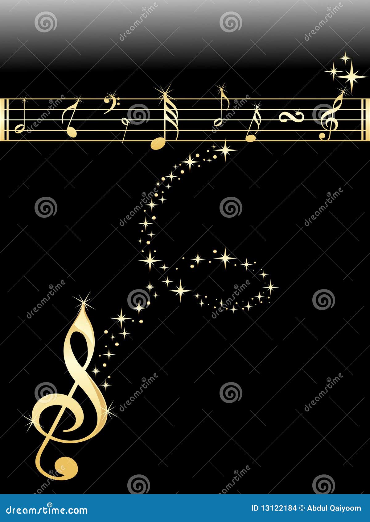 Golden Music Notes Illustration Stock Illustration - Illustration of ...