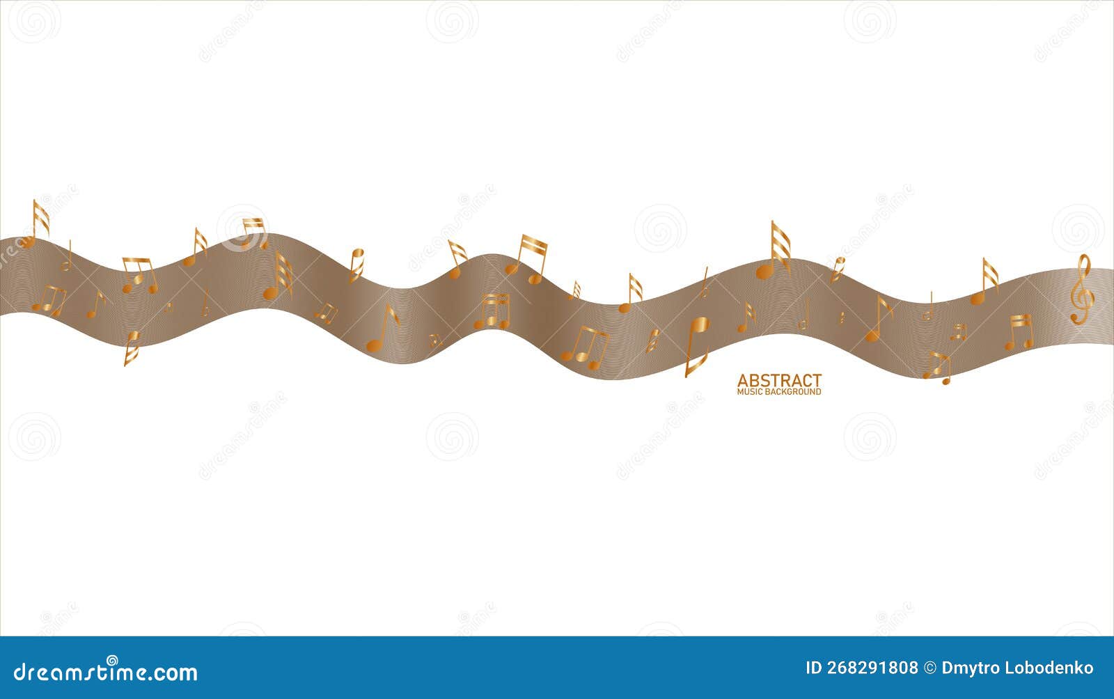 Golden Music Notes on Line Wave Background. Stock Vector - Illustration ...