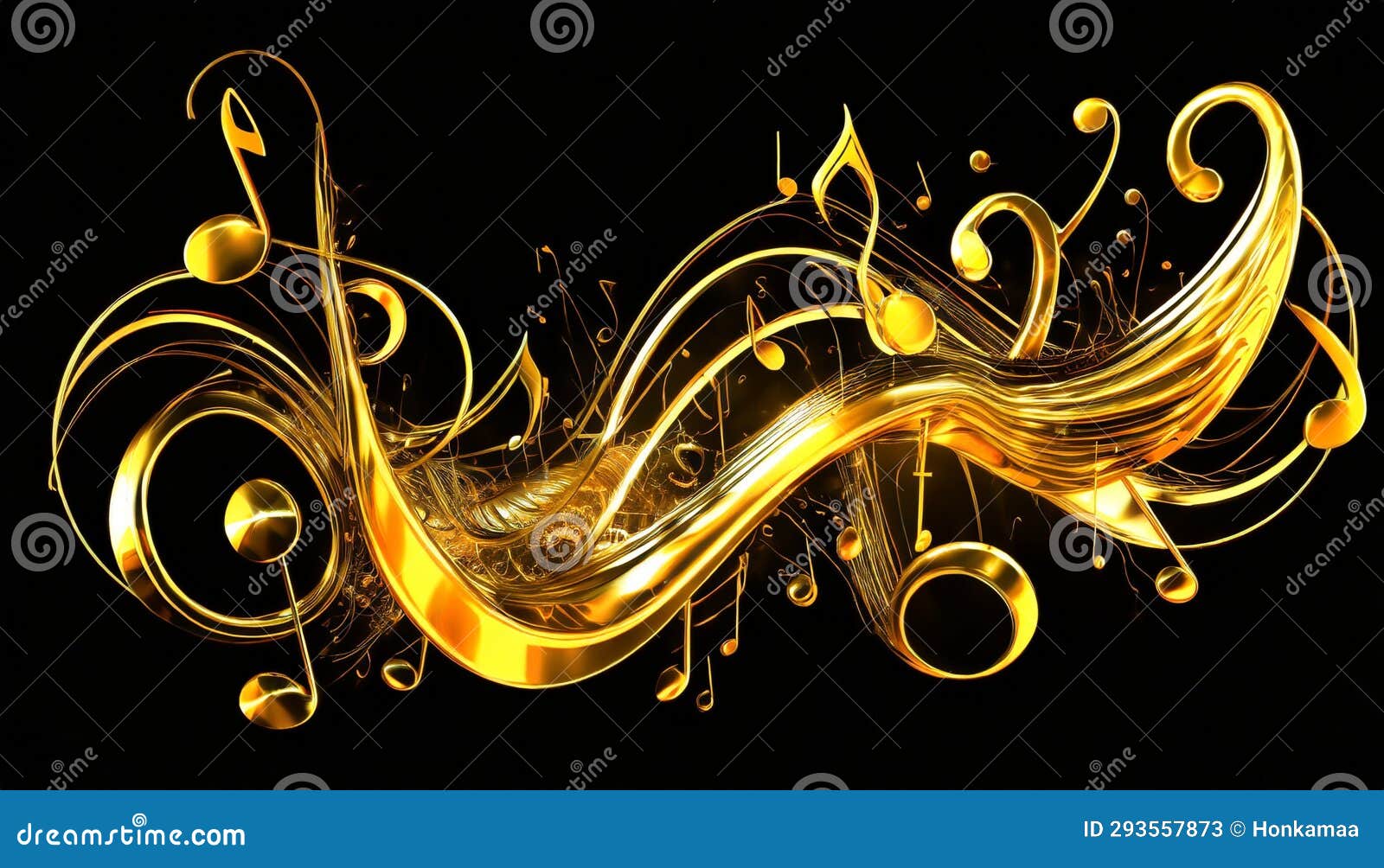 Golden Music Notes and Tones Stock Illustration - Illustration of ...
