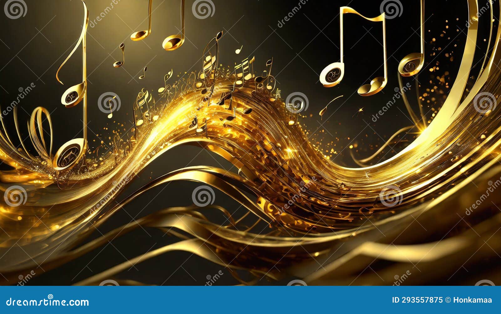 Golden Music Notes and Tones Stock Illustration - Illustration of ...