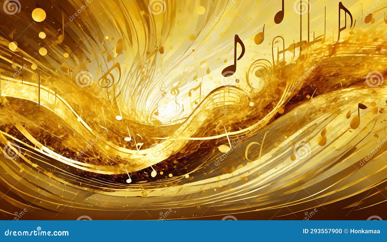 Golden Music Notes and Tones Stock Illustration - Illustration of black ...