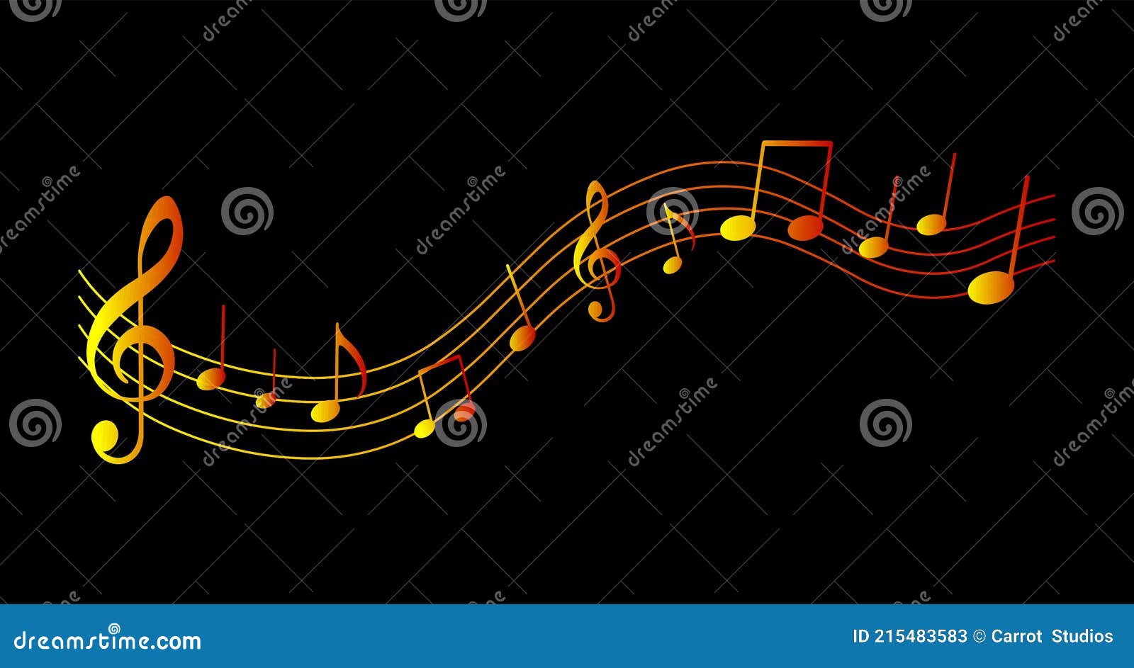 Golden music notes vector stock vector. Illustration of lines - 215483583