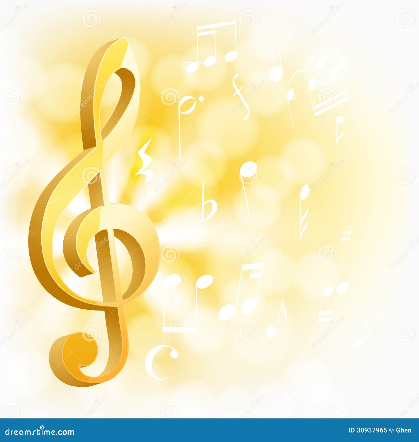 A Golden Musical Note On A Pedestal On A White Background, Award, A ...