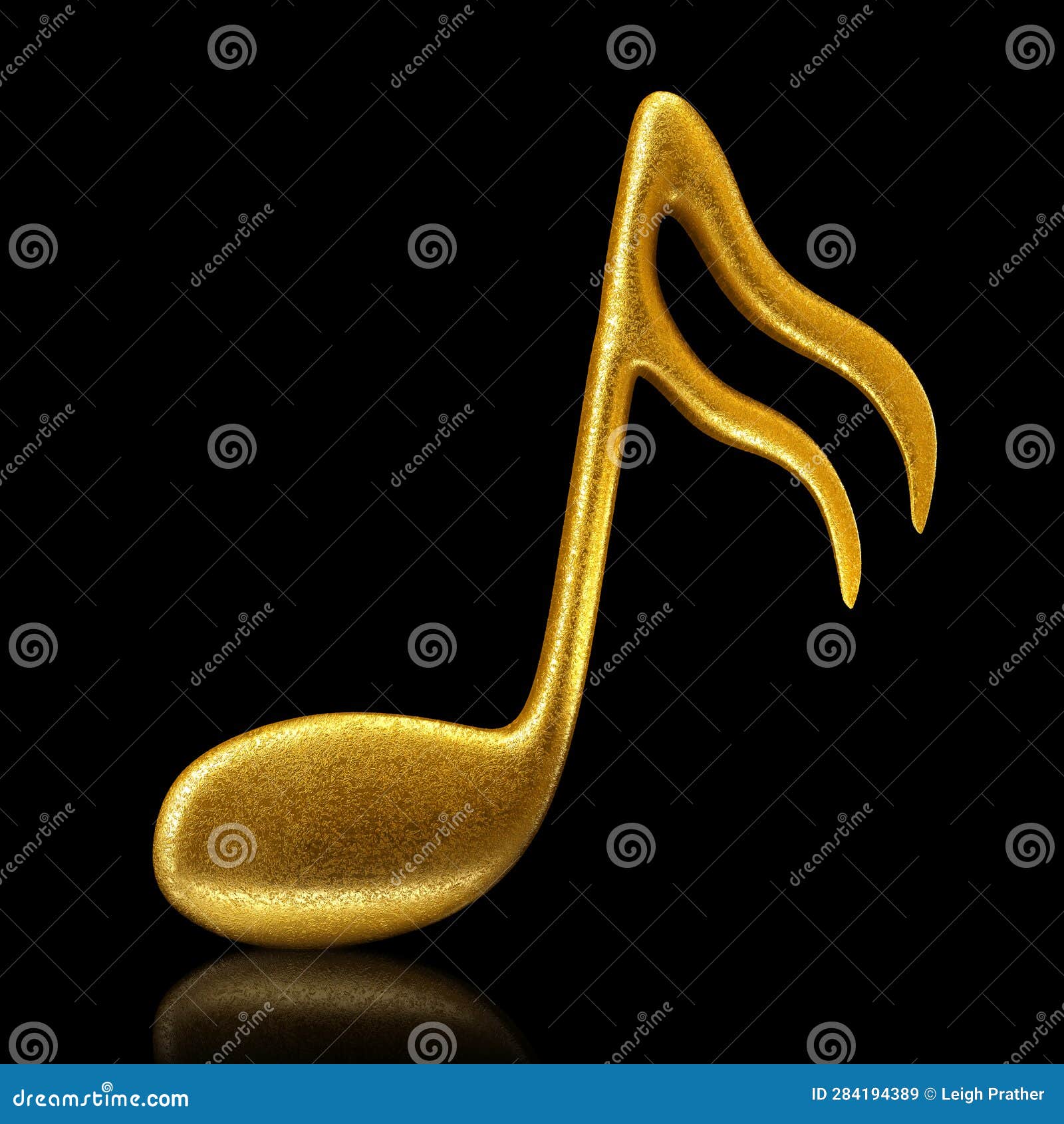 Golden Musical Note - 3d Render Stock Illustration - Illustration of ...