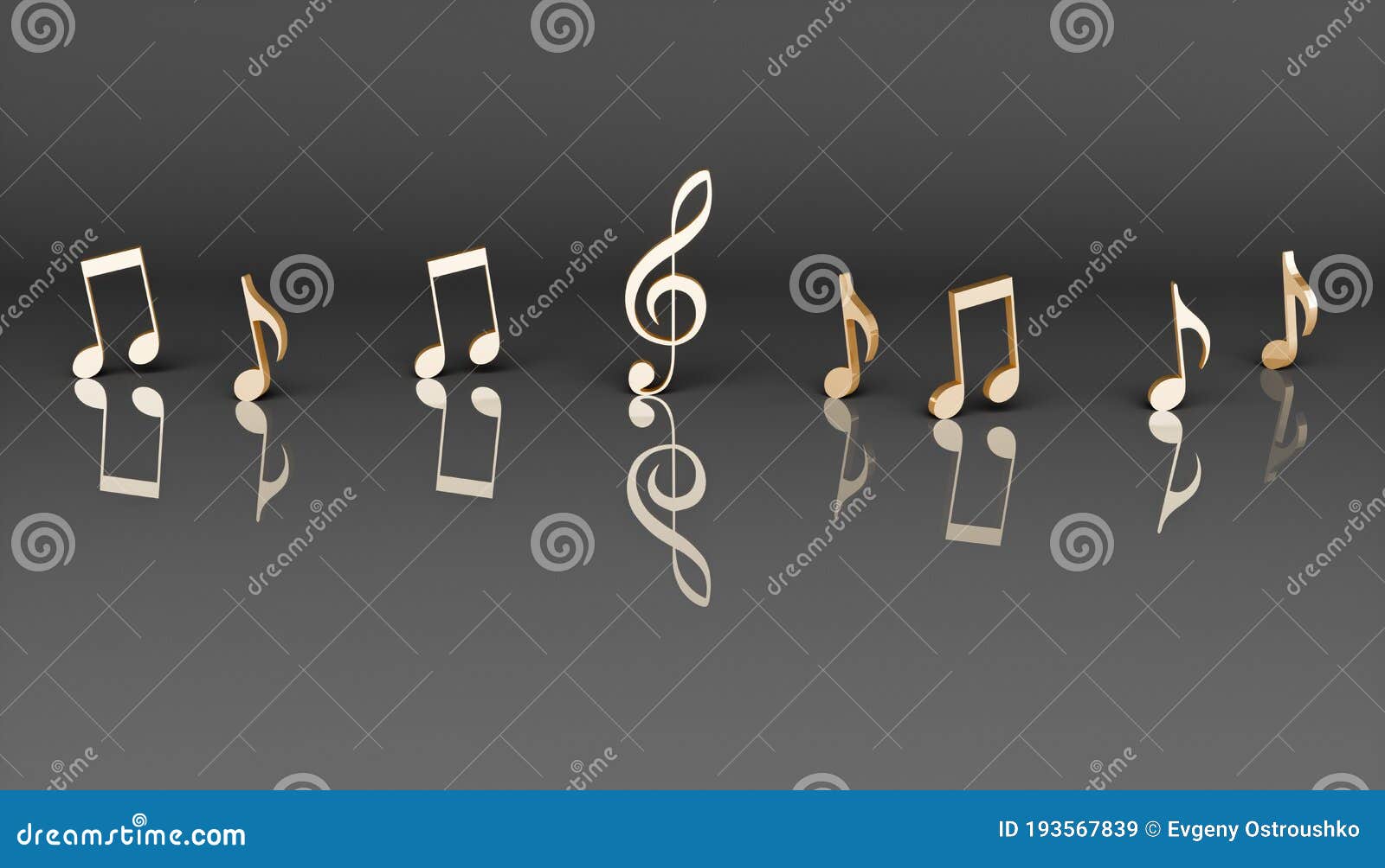 Golden Musical Notes on a Black Background Stock Illustration ...