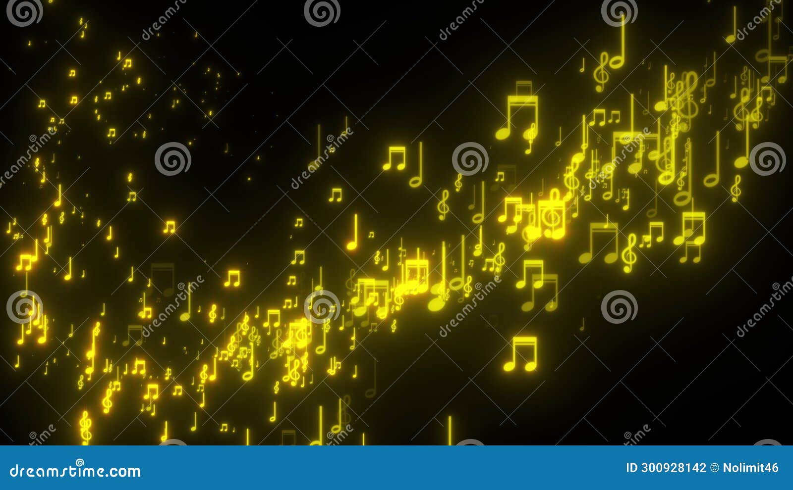 Golden musical notes stock illustration. Illustration of flashing ...