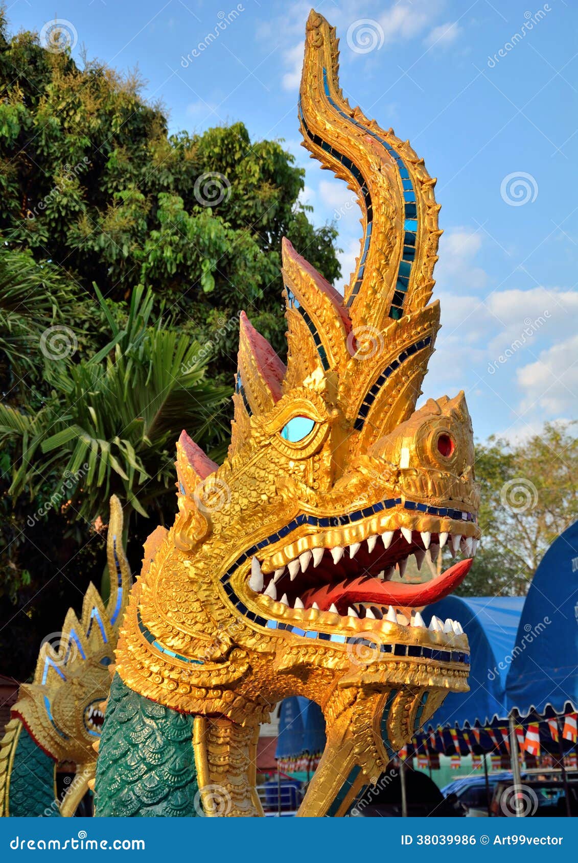 The golden na-ga stock photo. Image of lanna, serpent - 38039986