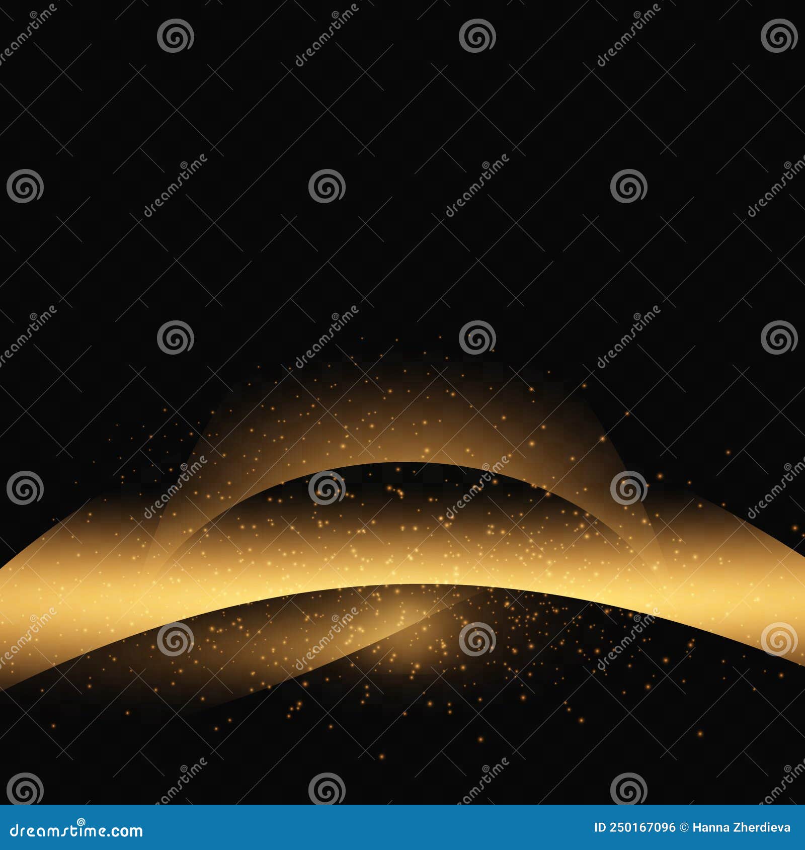 Golden Neon Flash, Waves, Explosion of Light with Glitter and Dust ...