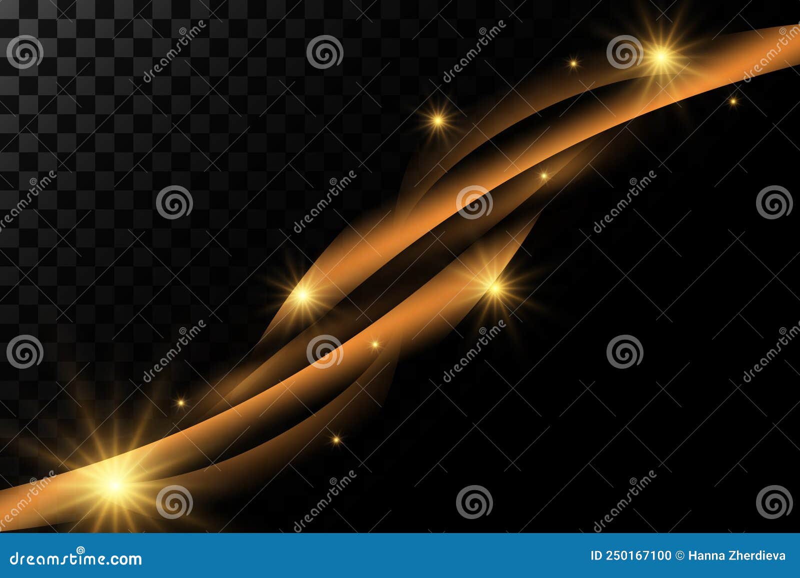 Golden Neon Flash, Waves, Explosion of Light with Glitter and Dust on ...