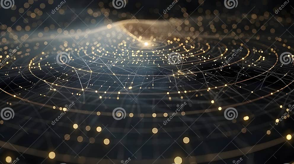 Golden Network Abstract 3D Background Stock Illustration - Illustration ...