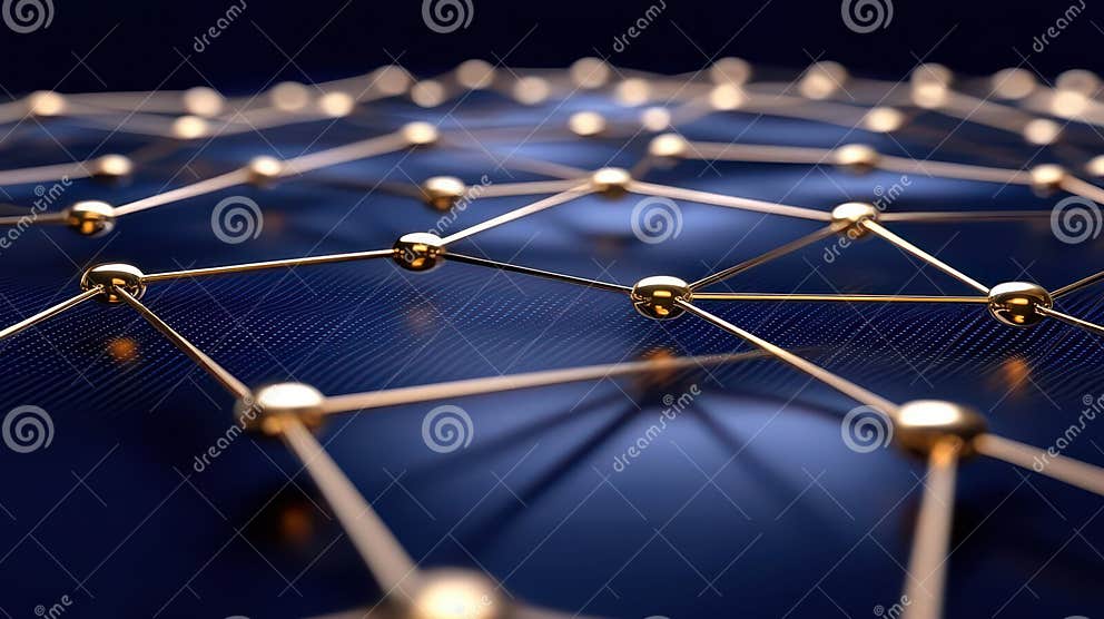 Golden Network Abstract Design Stock Illustration - Illustration of ...