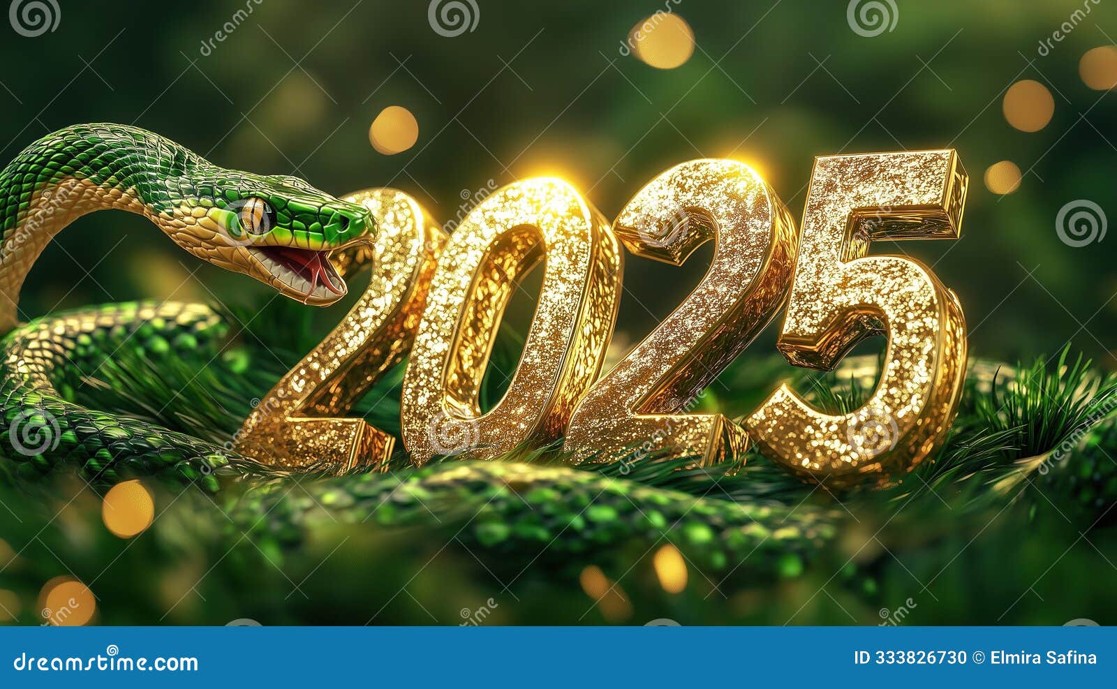 Golden 2025 Cryptocurrency Future With Snake And Coins Symbolizing ...