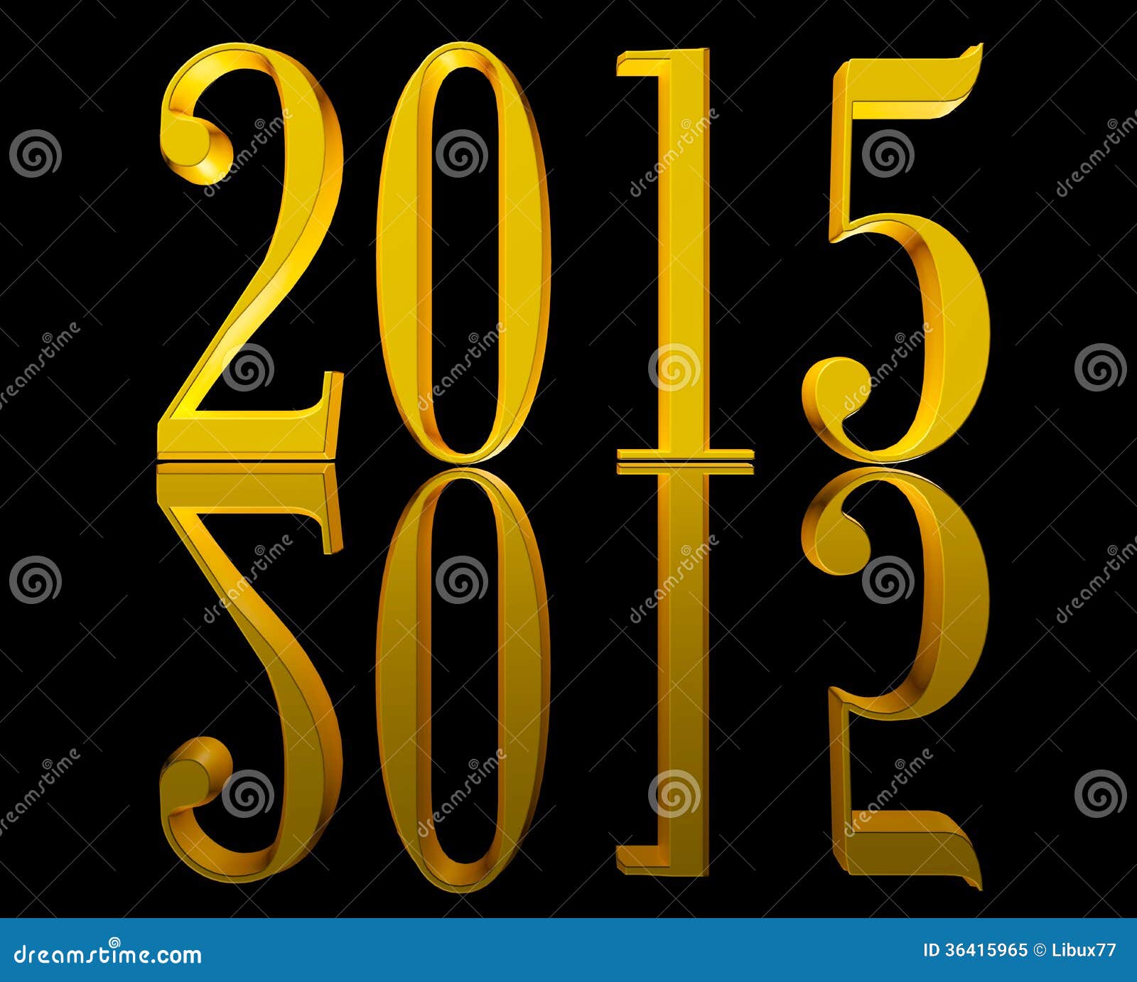 Golden New Year 2015 stock illustration. Illustration of beautiful ...