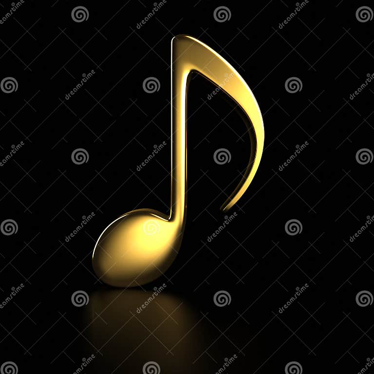 Golden note symbol stock illustration. Illustration of graphic - 27001916