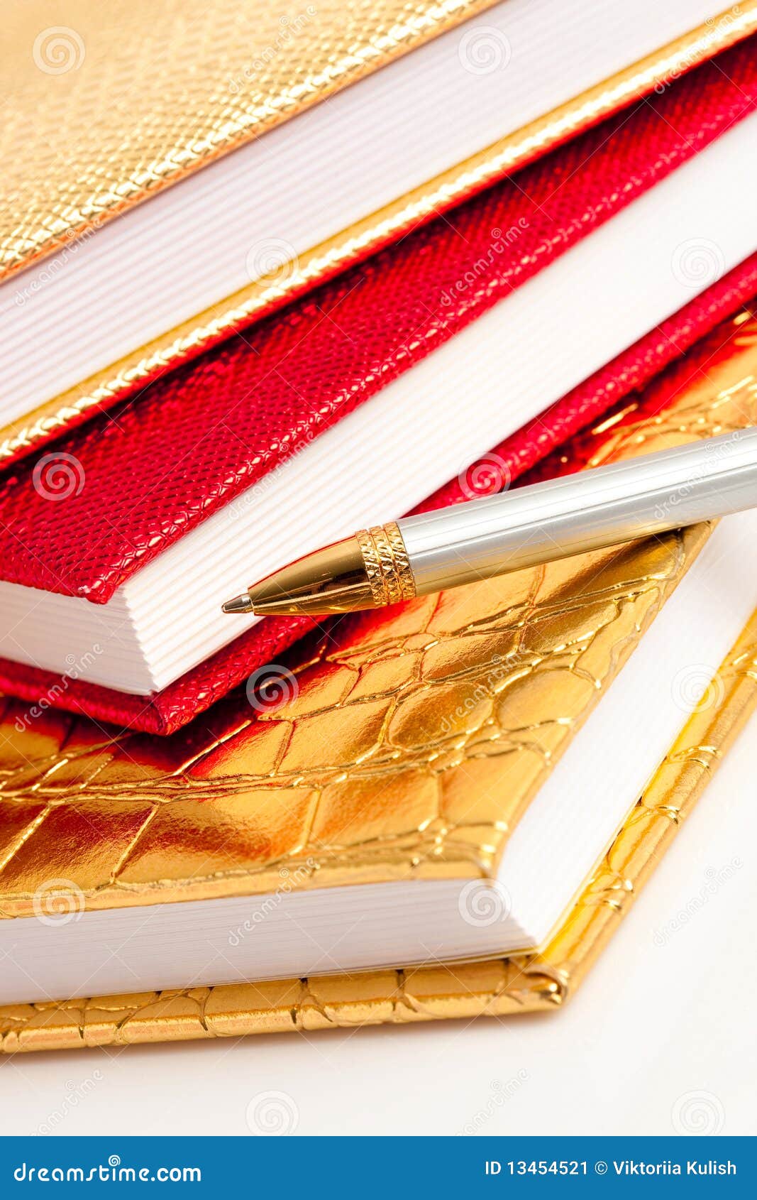Golden notebook with pen stock image. Image of literature - 13454521