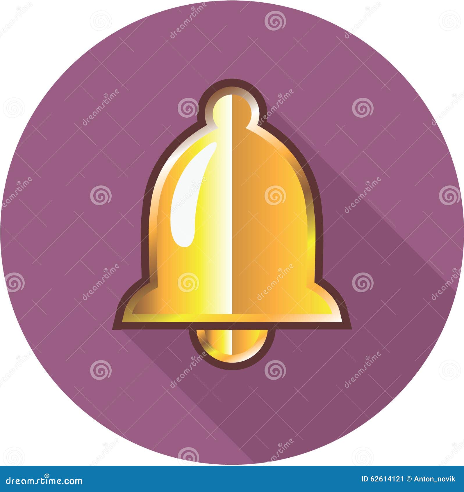 Golden Notification Bell Icon Stock Vector - Illustration of music ...