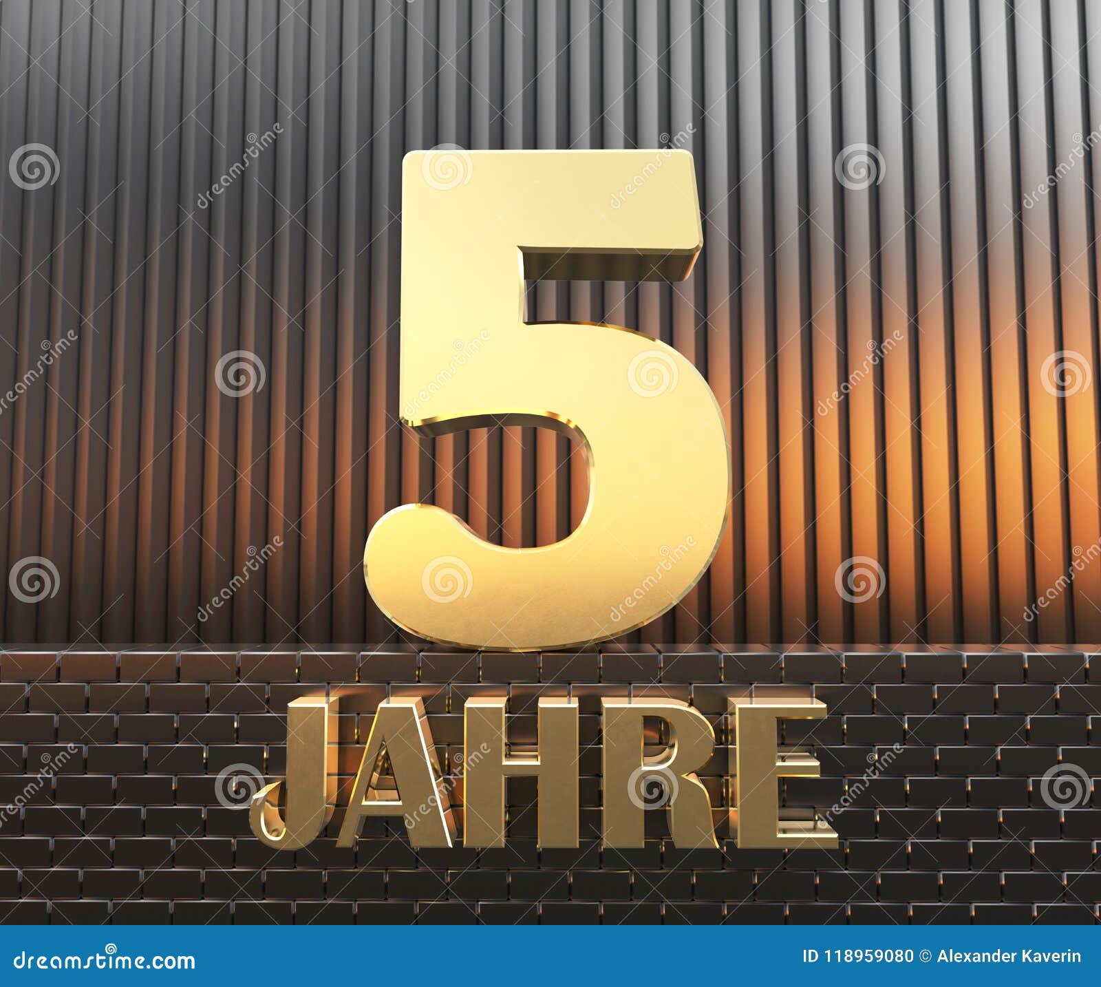 Golden Number Five Number 5 and the Word Stock Illustration ...