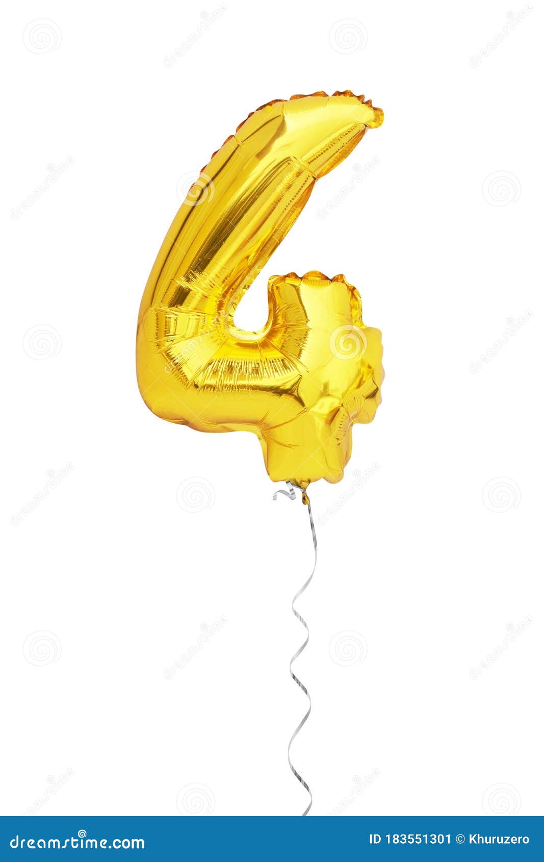 Golden Number 4 Four Balloon Isolated On White Royalty-Free Stock Photo ...