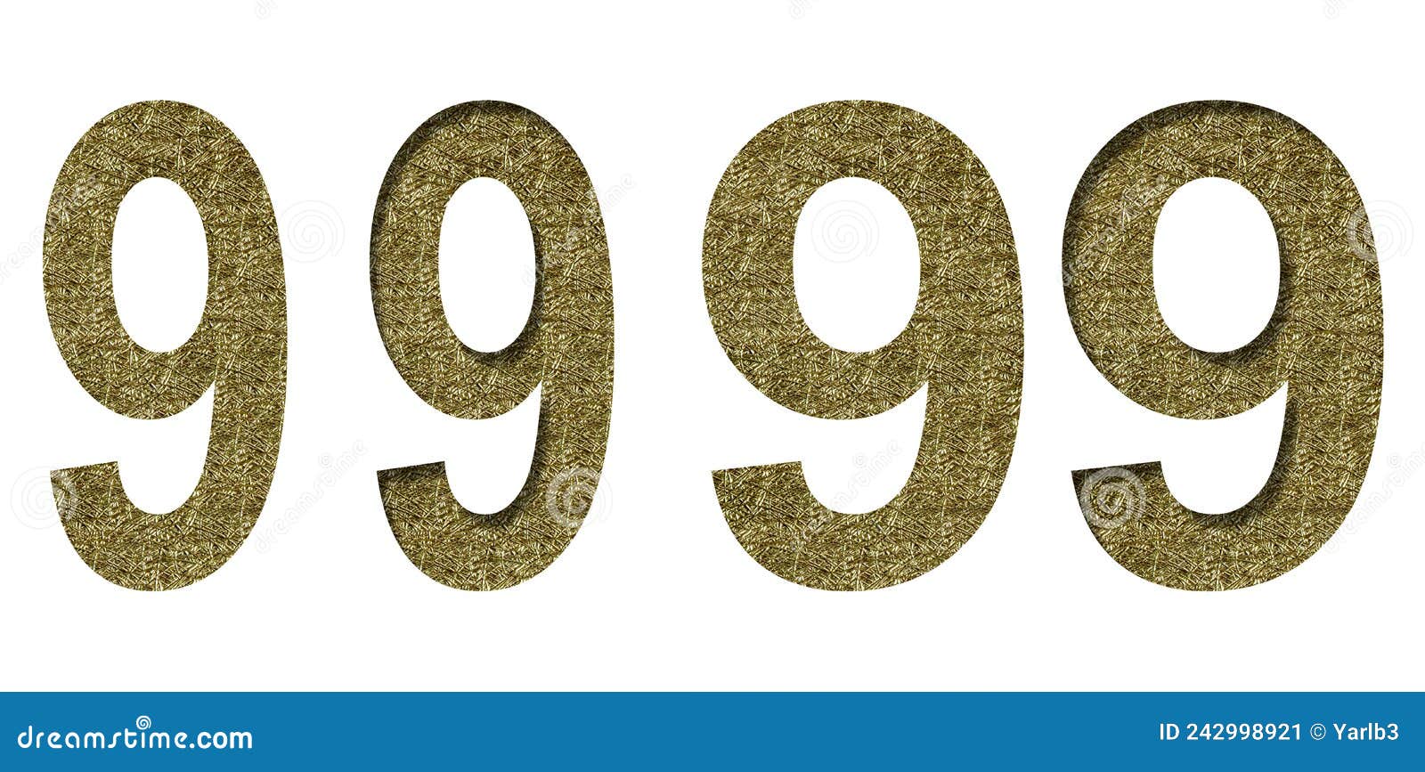 Golden Number 9, Nine Cut Out of White Paper on the Backdrop of a ...