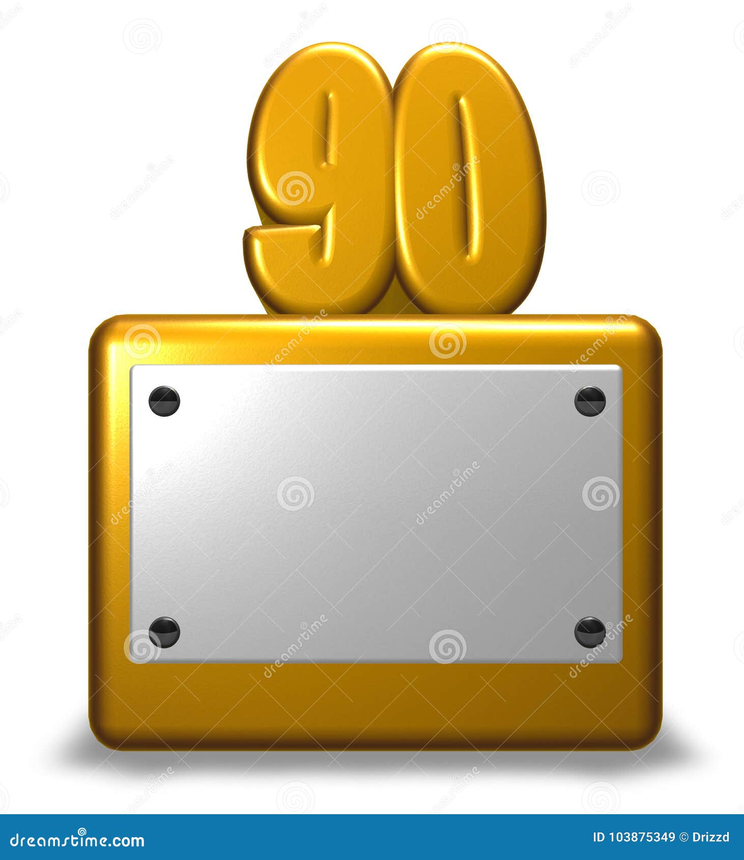 Golden number ninety stock illustration. Illustration of shape - 103875349