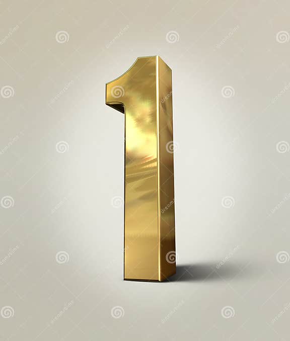 Golden number one stock illustration. Illustration of high - 4523849