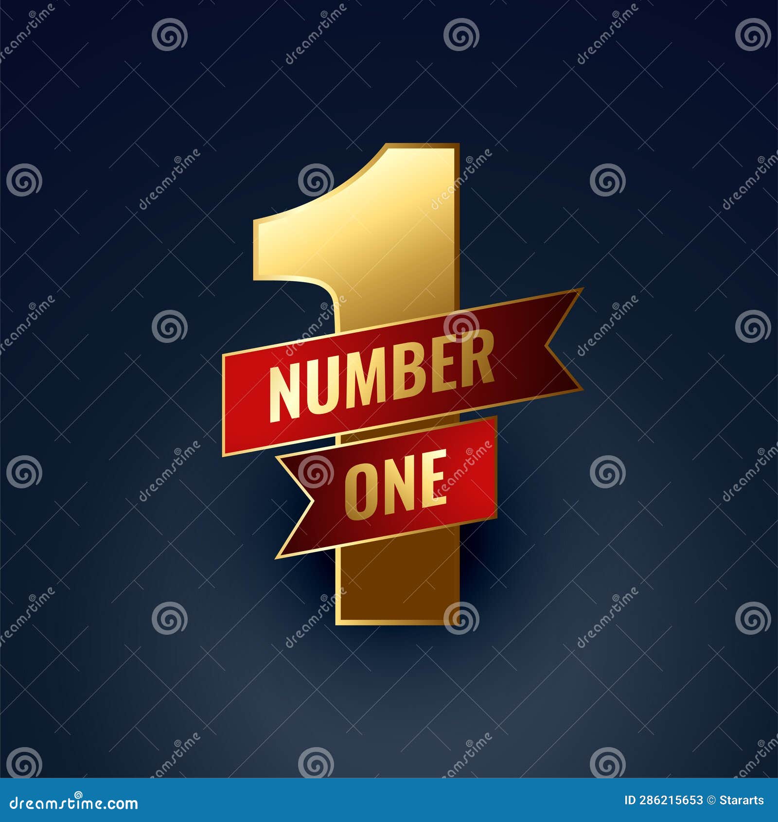 Golden Number 1 or One Champion Template Design Stock Vector ...