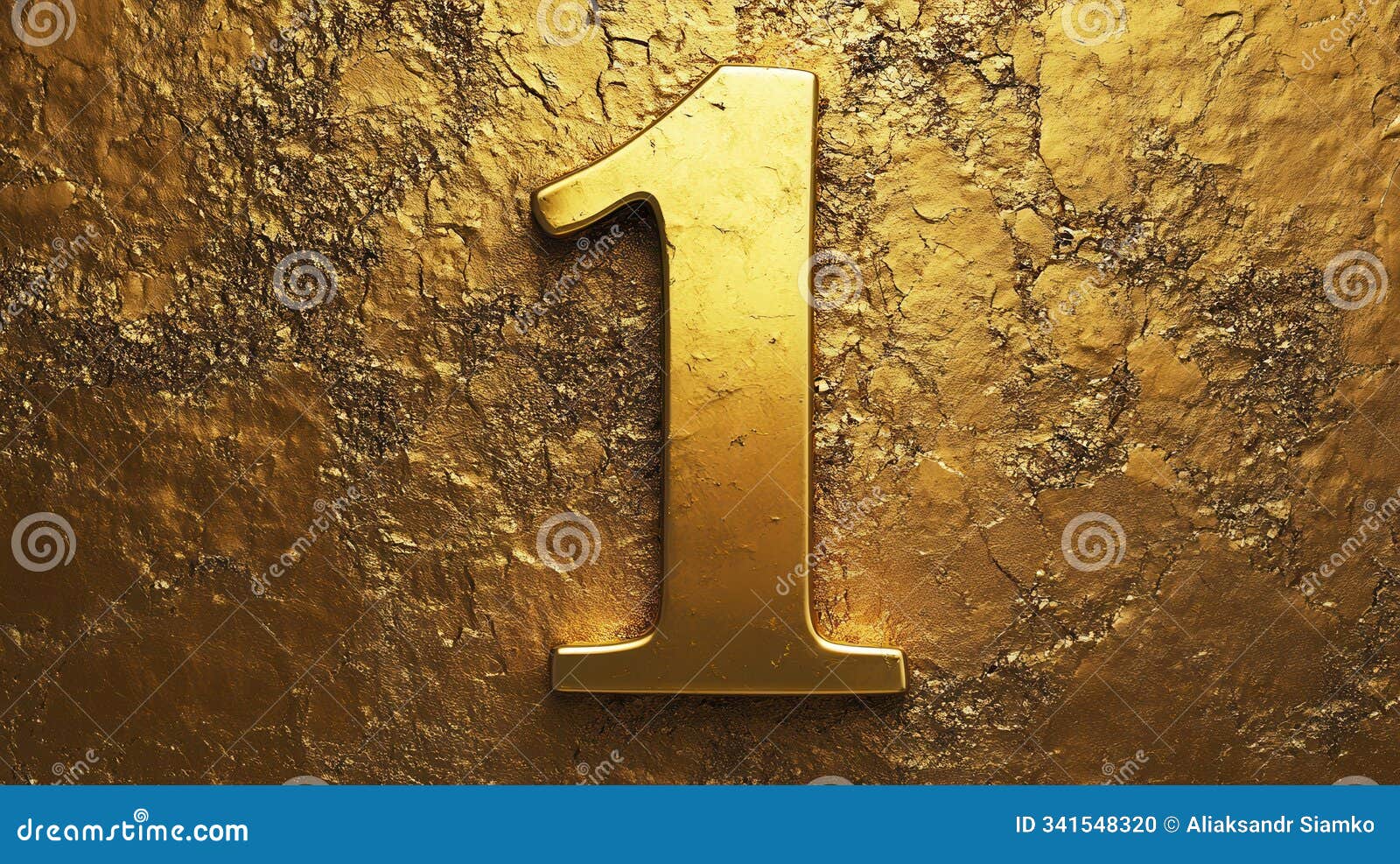 A Golden Number One on a Textured Gold Background Stock Illustration ...