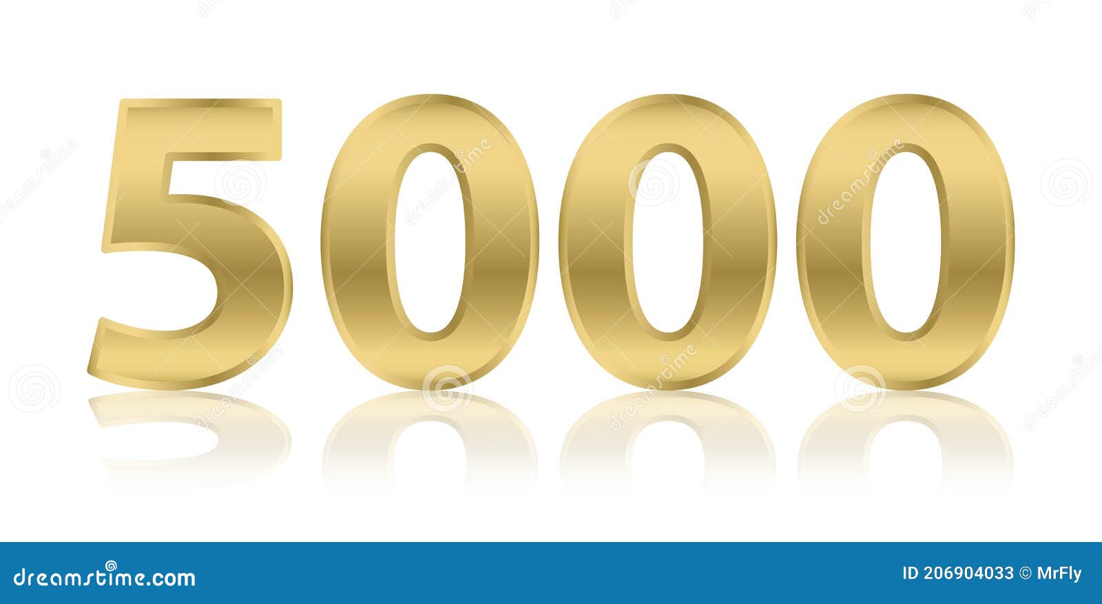 Golden 5000 Dollar Price Symbol Isolated On White Background Stock ...