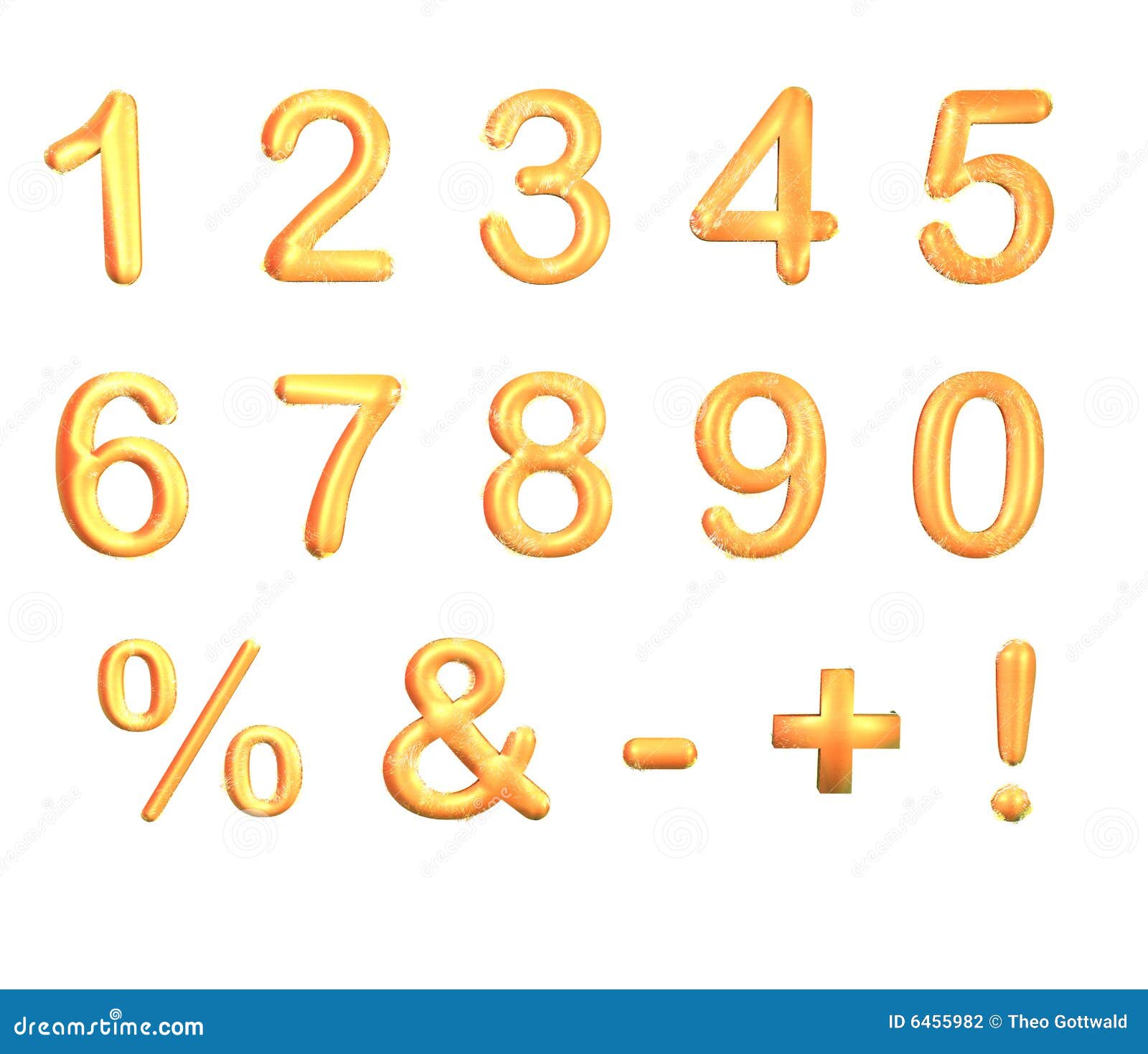 Golden Number Set stock illustration. Illustration of isolated - 6455982