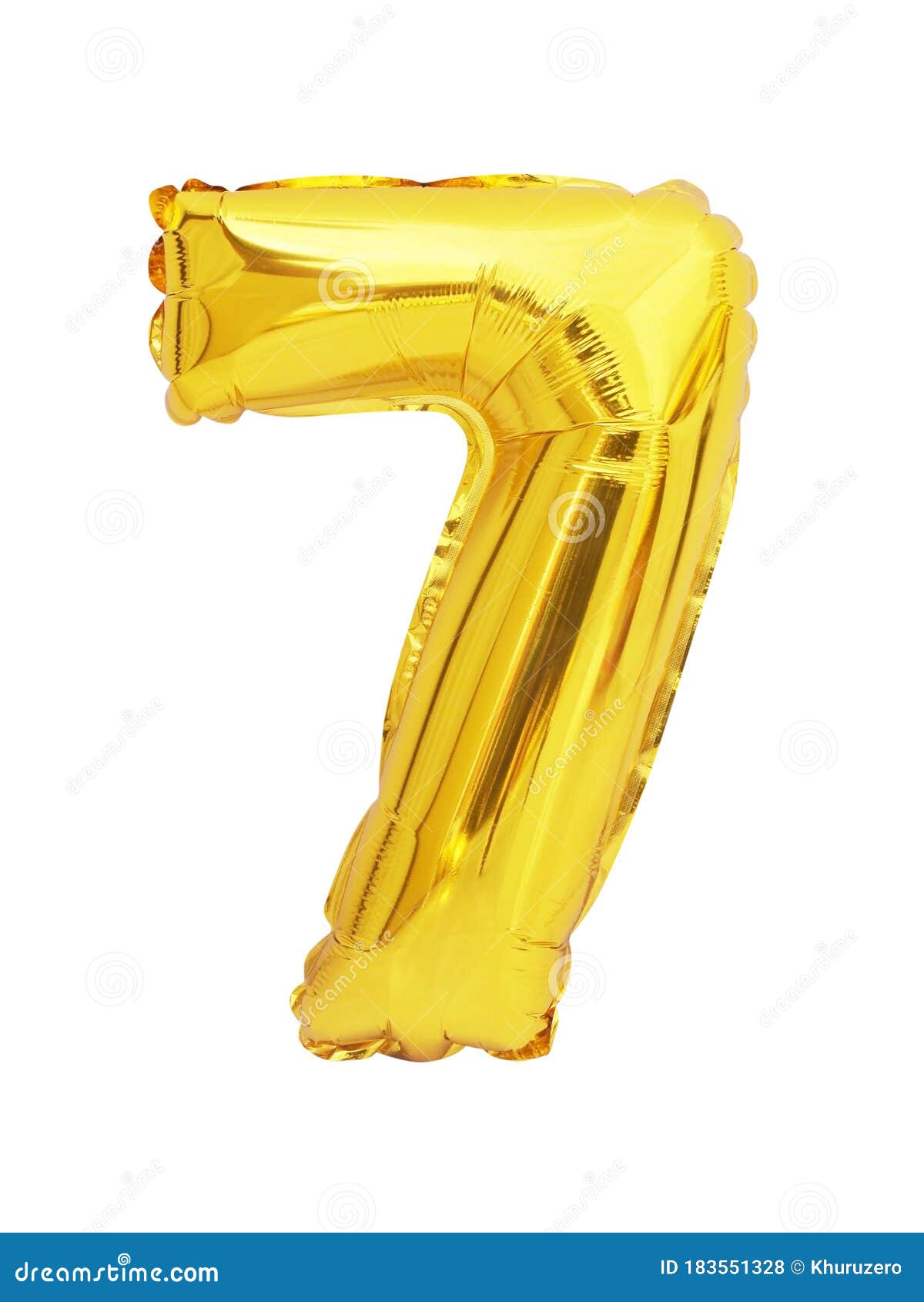 Golden Number 7 Seven Balloon Isolated on White Stock Photo - Image of ...