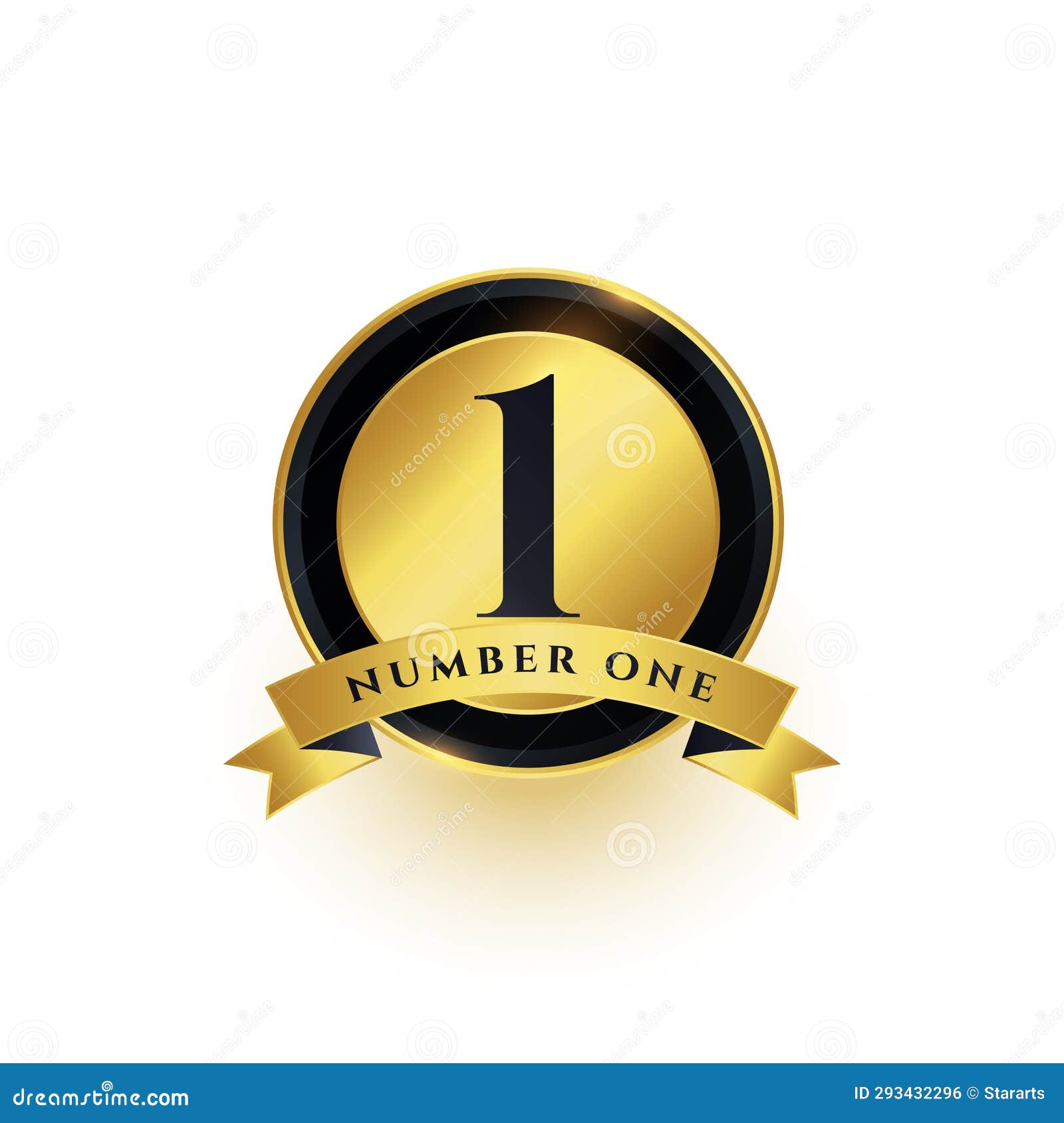 Golden Number 1 Sign the Prize of Success Stock Vector - Illustration ...