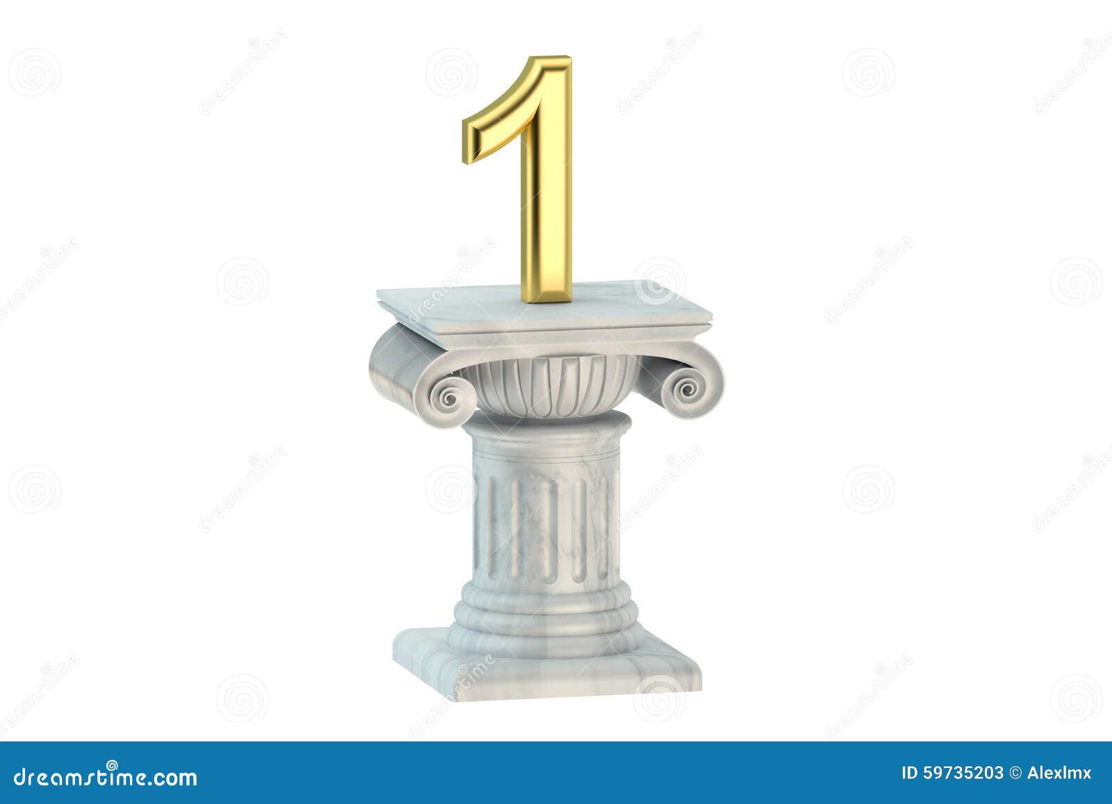 Golden number 1 on stand stock illustration. Illustration of business ...