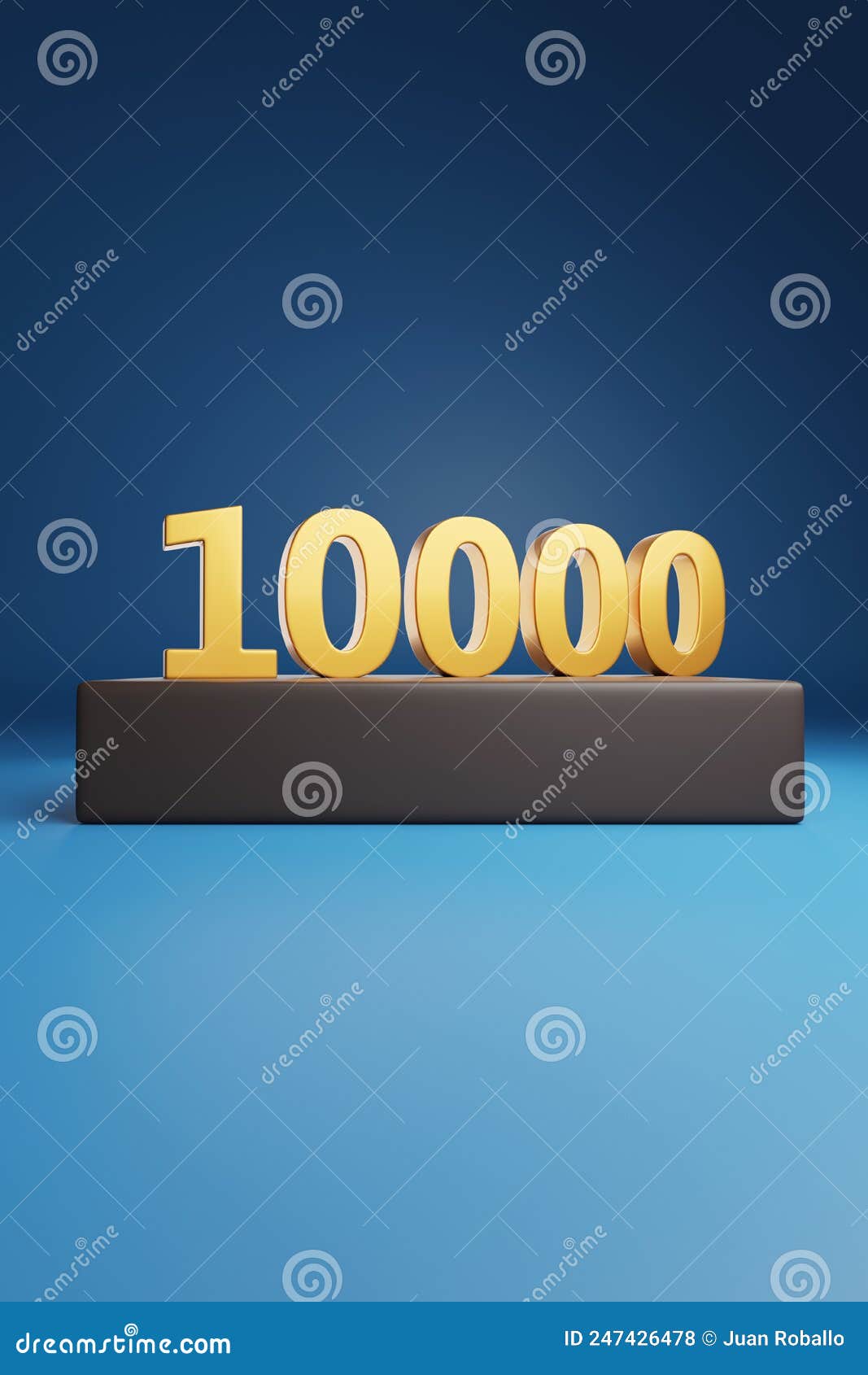 Golden 10000 Number In Three Dimensions Golden Number 10000 On A Podium ...