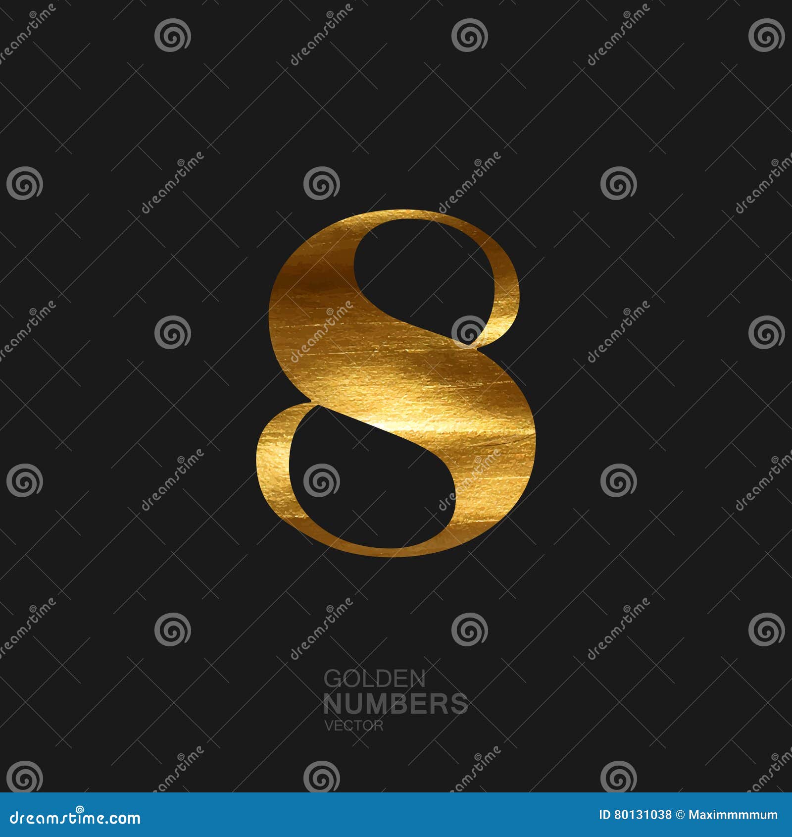 Golden number 8 stock vector. Illustration of design - 80131038