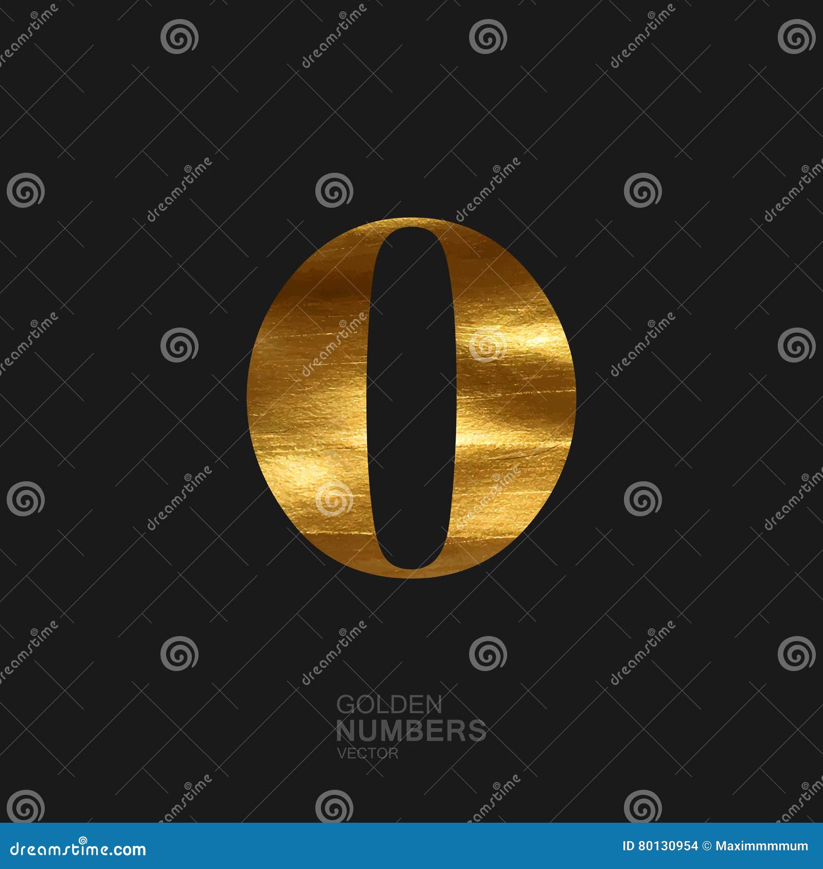Golden number 0 stock vector. Illustration of print, artistic - 80130954