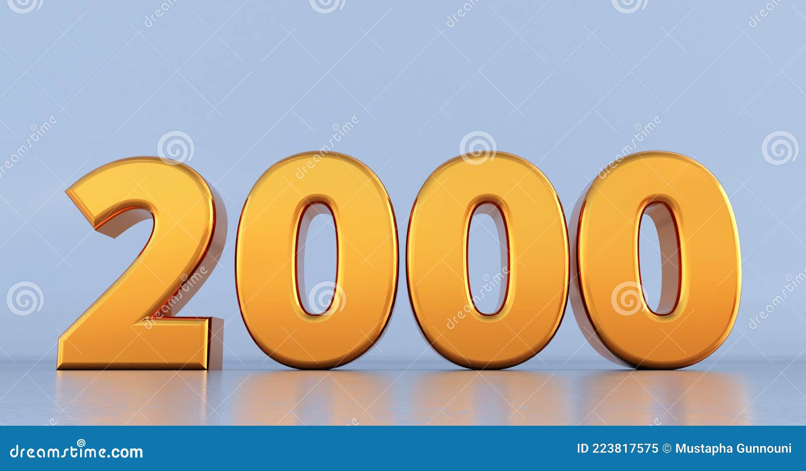 Golden 2000 Dollars Isolated On White Background, Gold Two Thousand ...