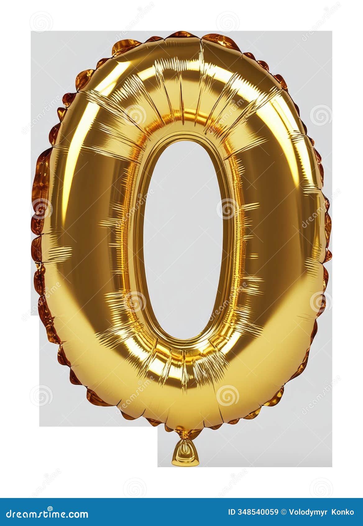 Golden Number Zero Balloon Isolated on Transparent Background Stock ...