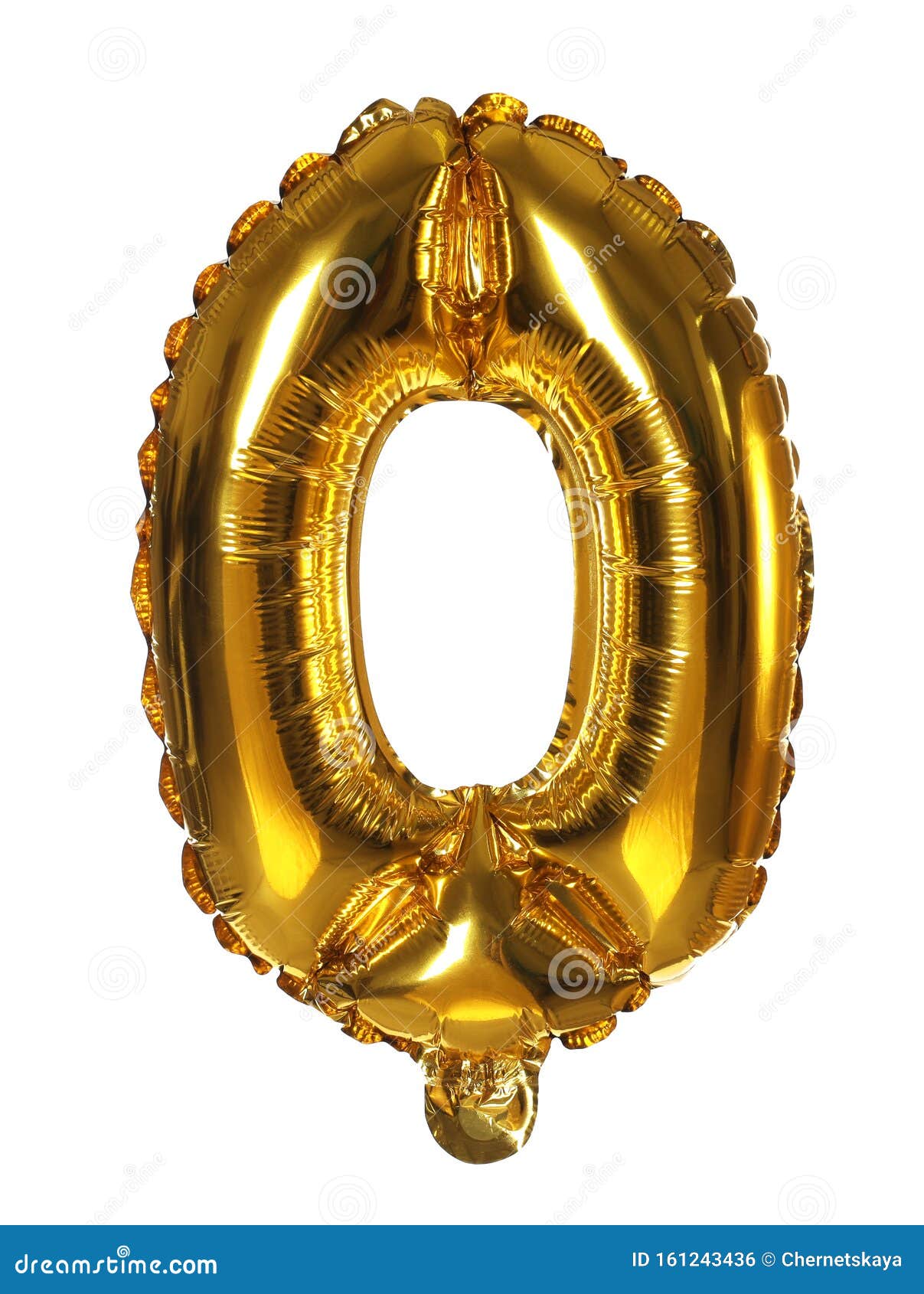 Zero 0 Balloon. Helium Balloon. Golden Foil Color. Number Or Letter O ...