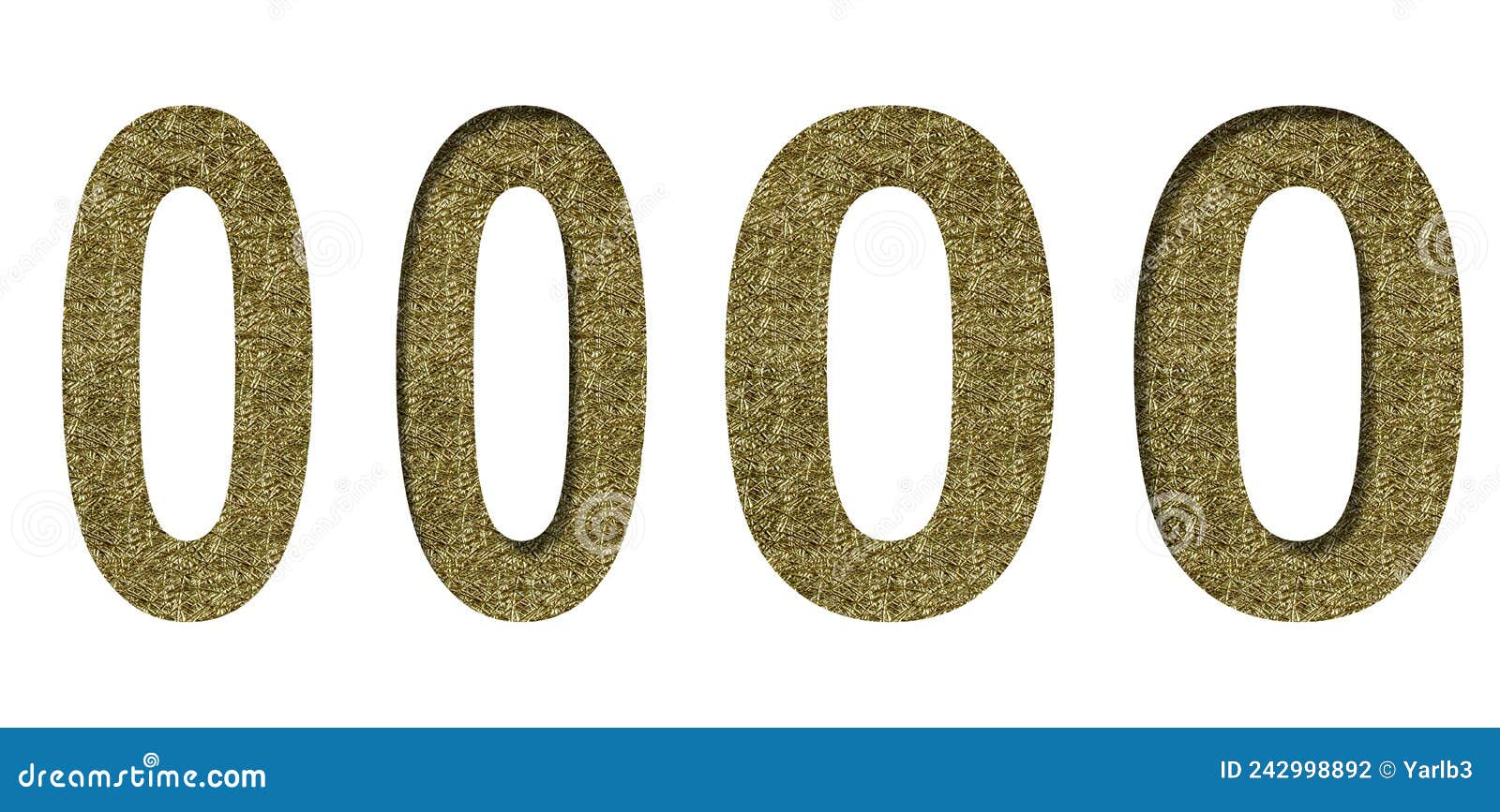 Golden Number 0, Zero, Cut Out of White Paper on the Backdrop of a ...