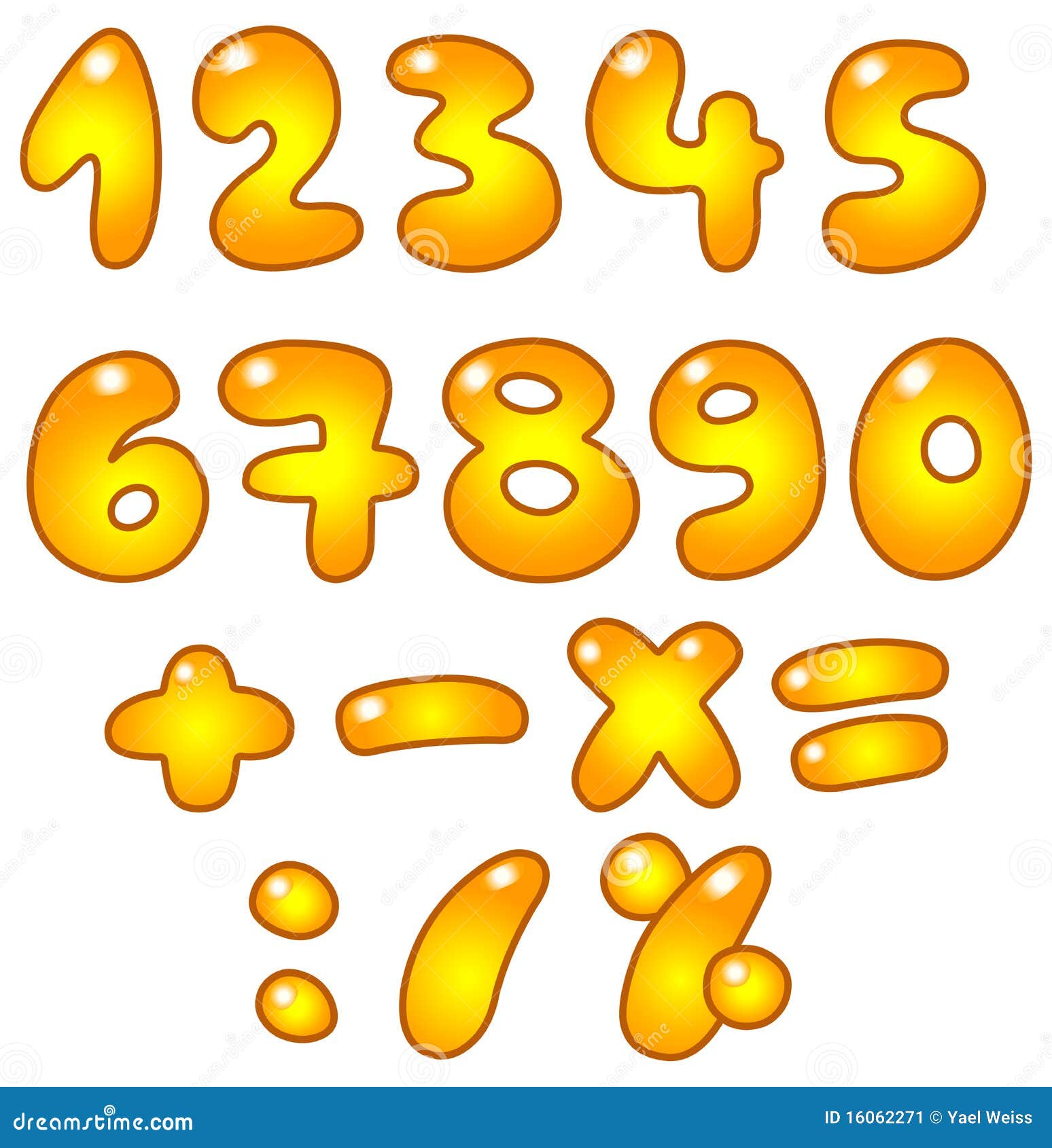 Golden numbers stock vector. Illustration of digits, four - 16062271