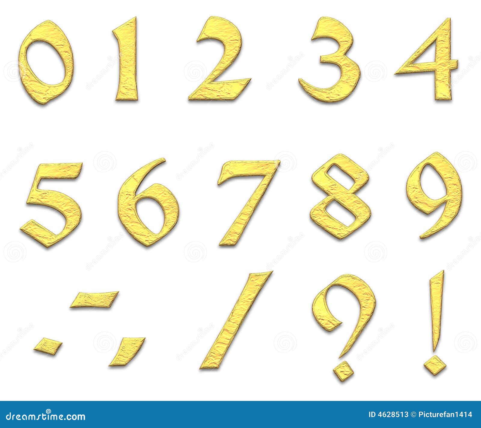 Golden numbers stock illustration. Illustration of ornament - 4628513