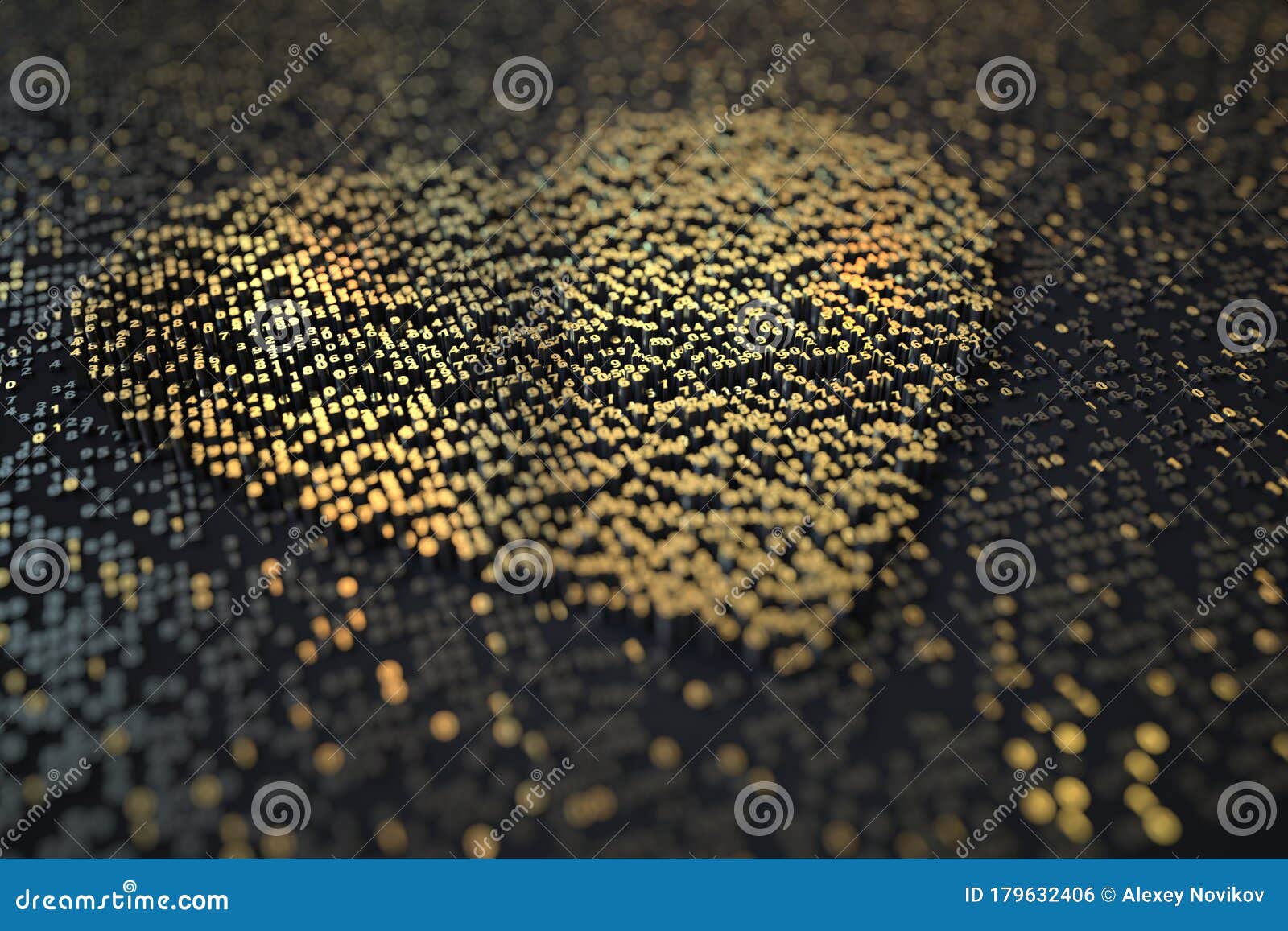 Golden Numbers Bars Compose Heart Shape. 3D Rendering Stock ...