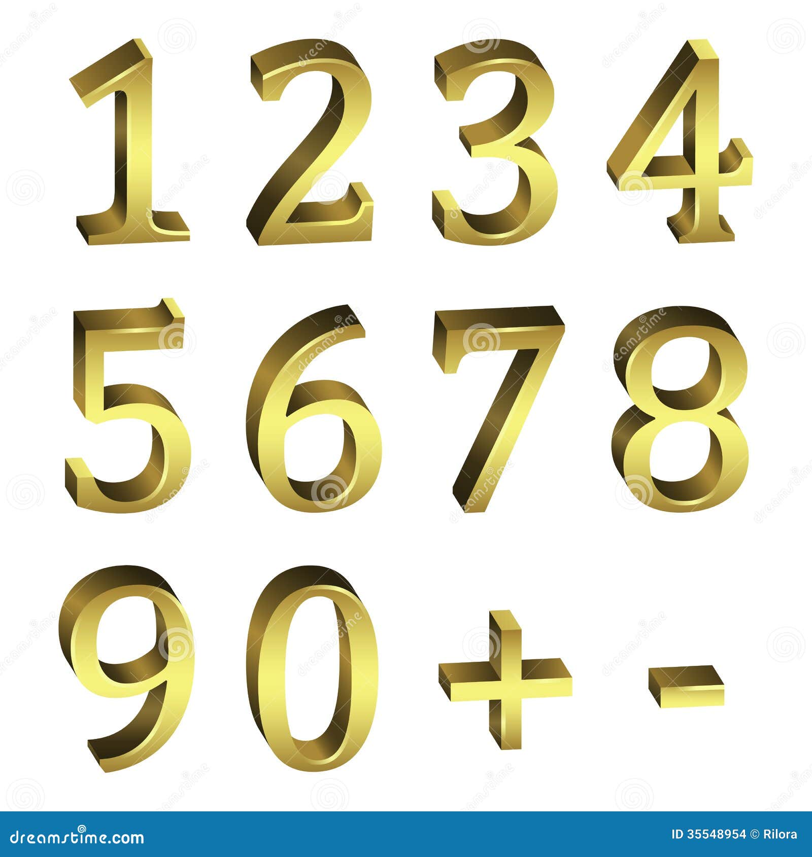 Golden numbers stock vector. Illustration of graphic - 35548954