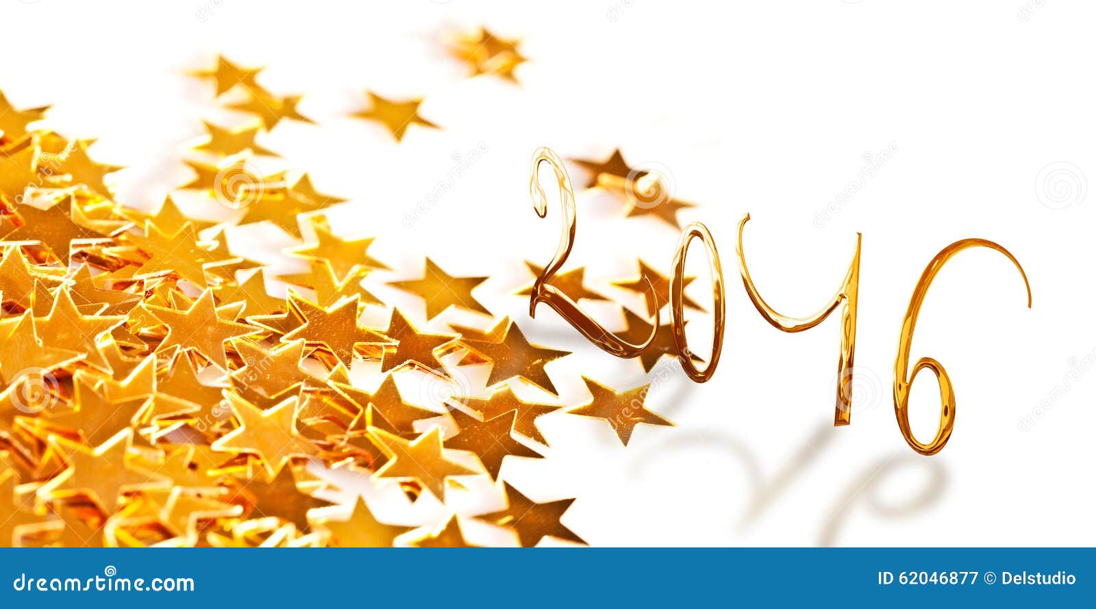 Golden Numbers 2016 with Little Stars Stock Image - Image of gleam ...